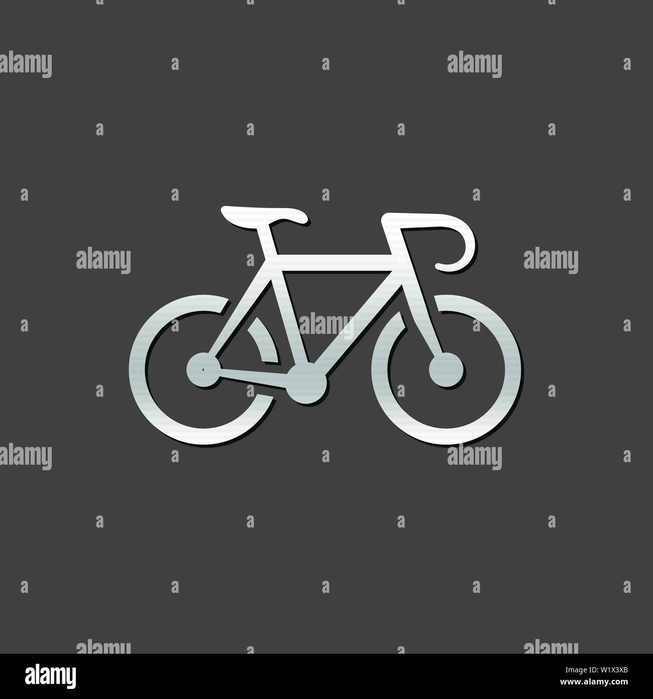 Road bicycle icon in metallic grey color style.Sport race cycling Stock ...