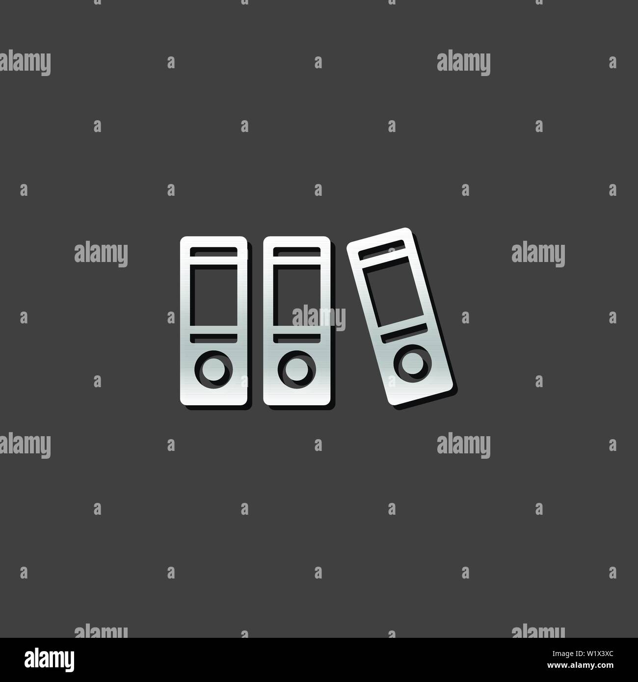 Office folder icon in metallic grey color style. File document arrange ...