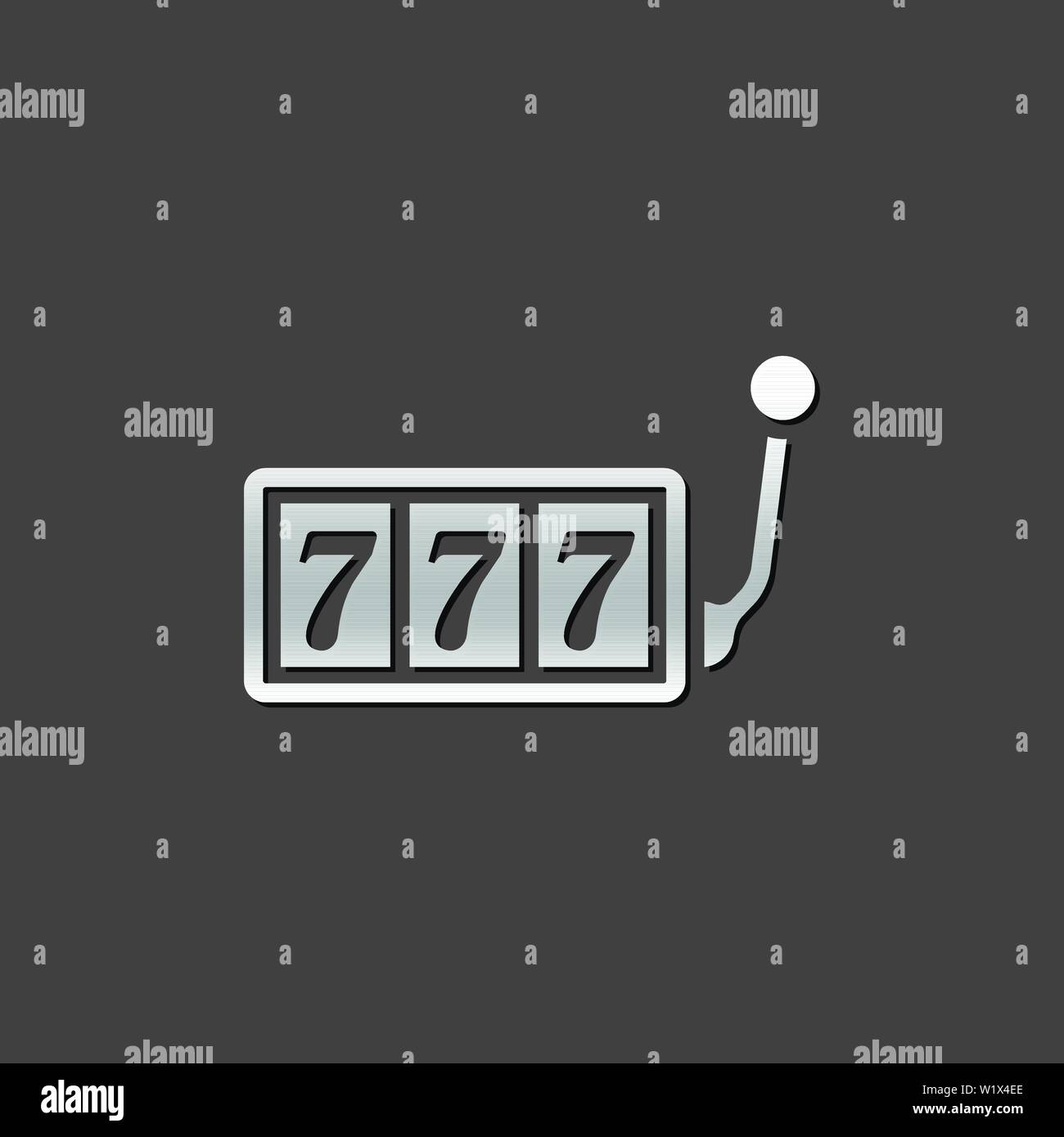 Jackpot icon in metallic grey color style.Gambling lucky winner Stock ...