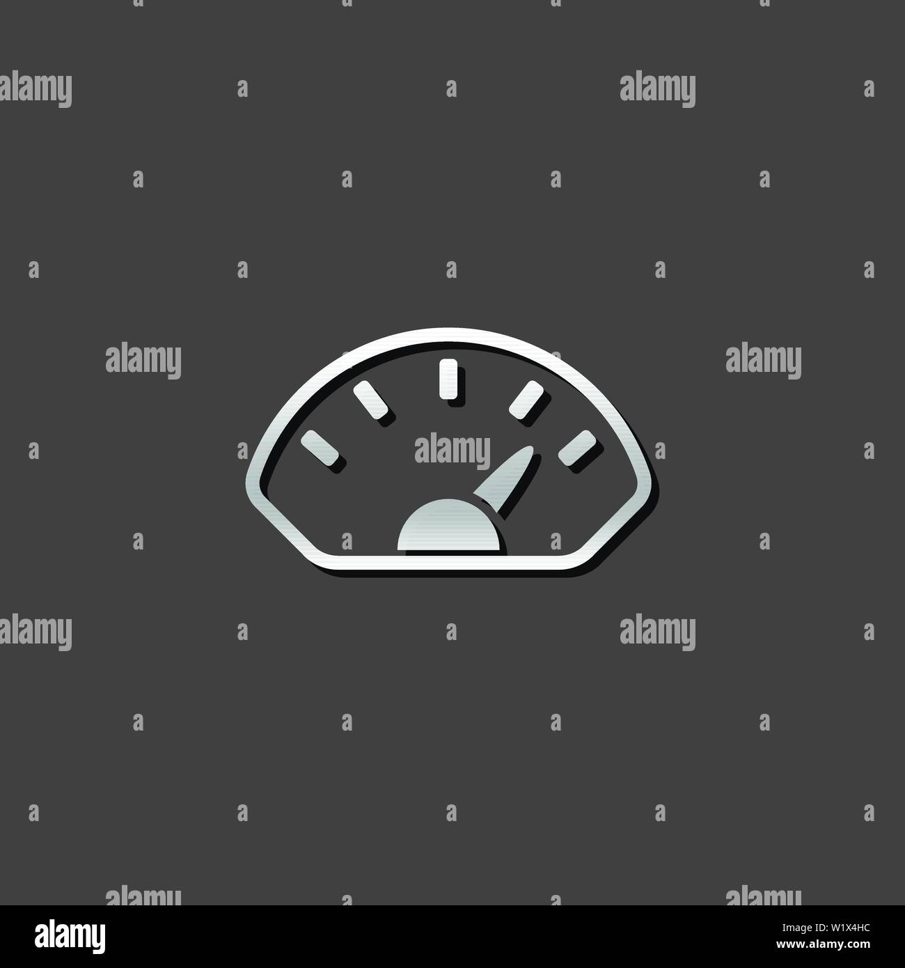 Dashboard icon in metallic grey color style.Control panel odometer ...