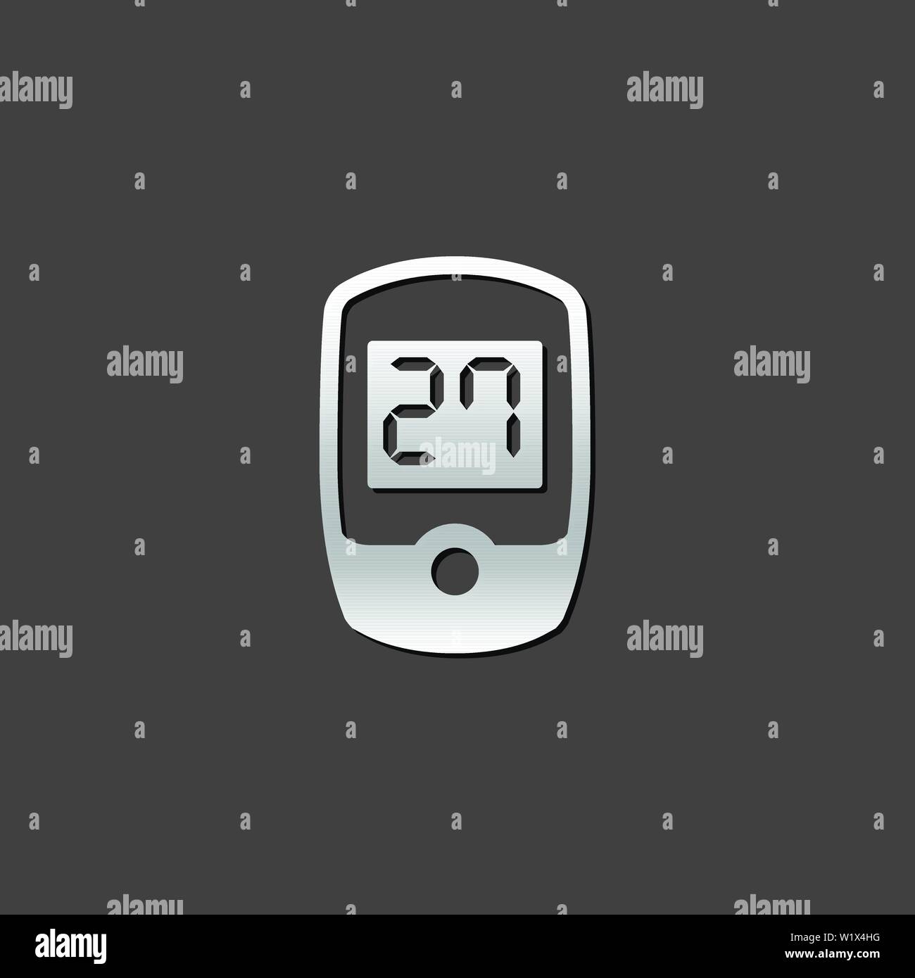 Cycle computer icon in metallic grey color style.Bicycle tool ...