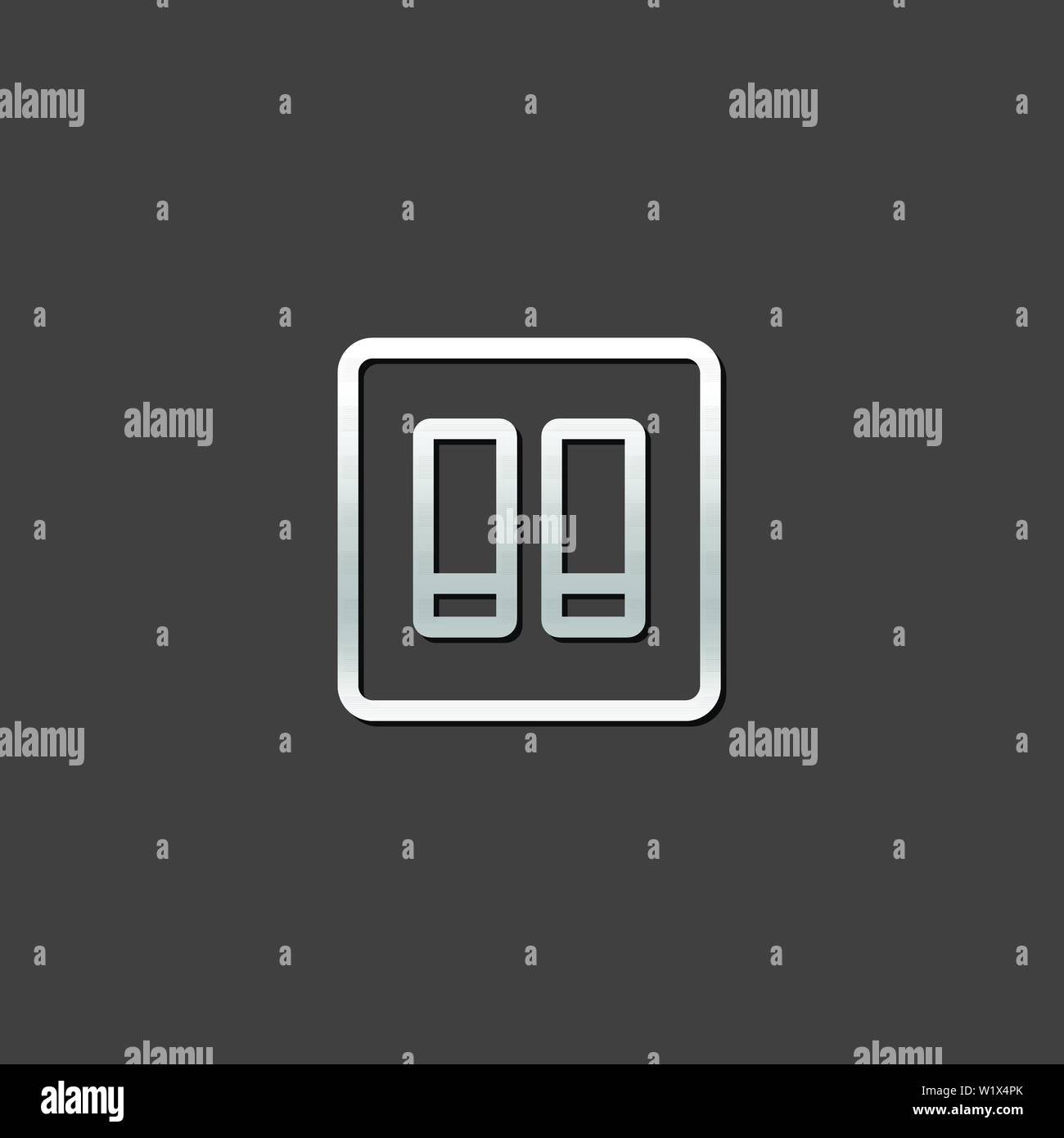 Electric switch icon in metallic grey color style.Electronic household ...