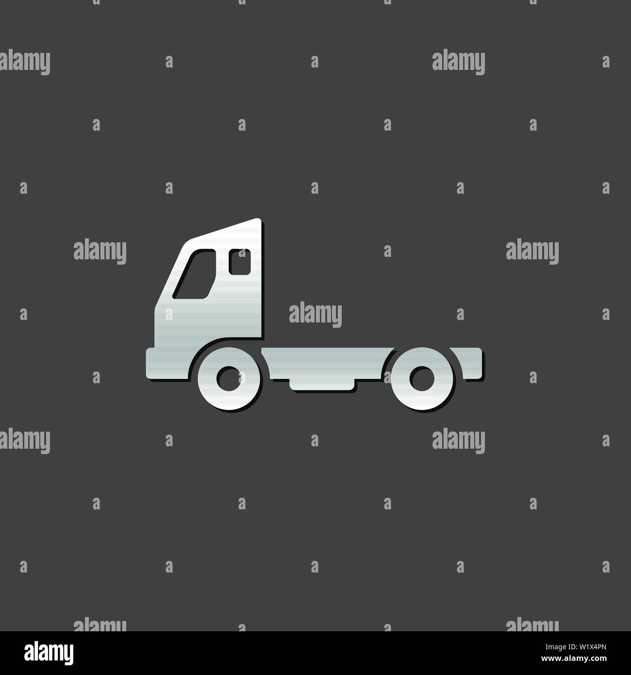 Empty container lift truck icon in metallic grey color style.Industry ...