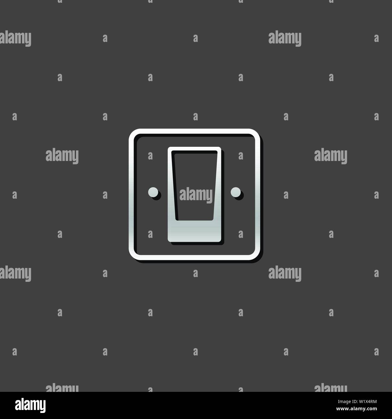 Electric switch icon in metallic grey color style.Electronic household ...