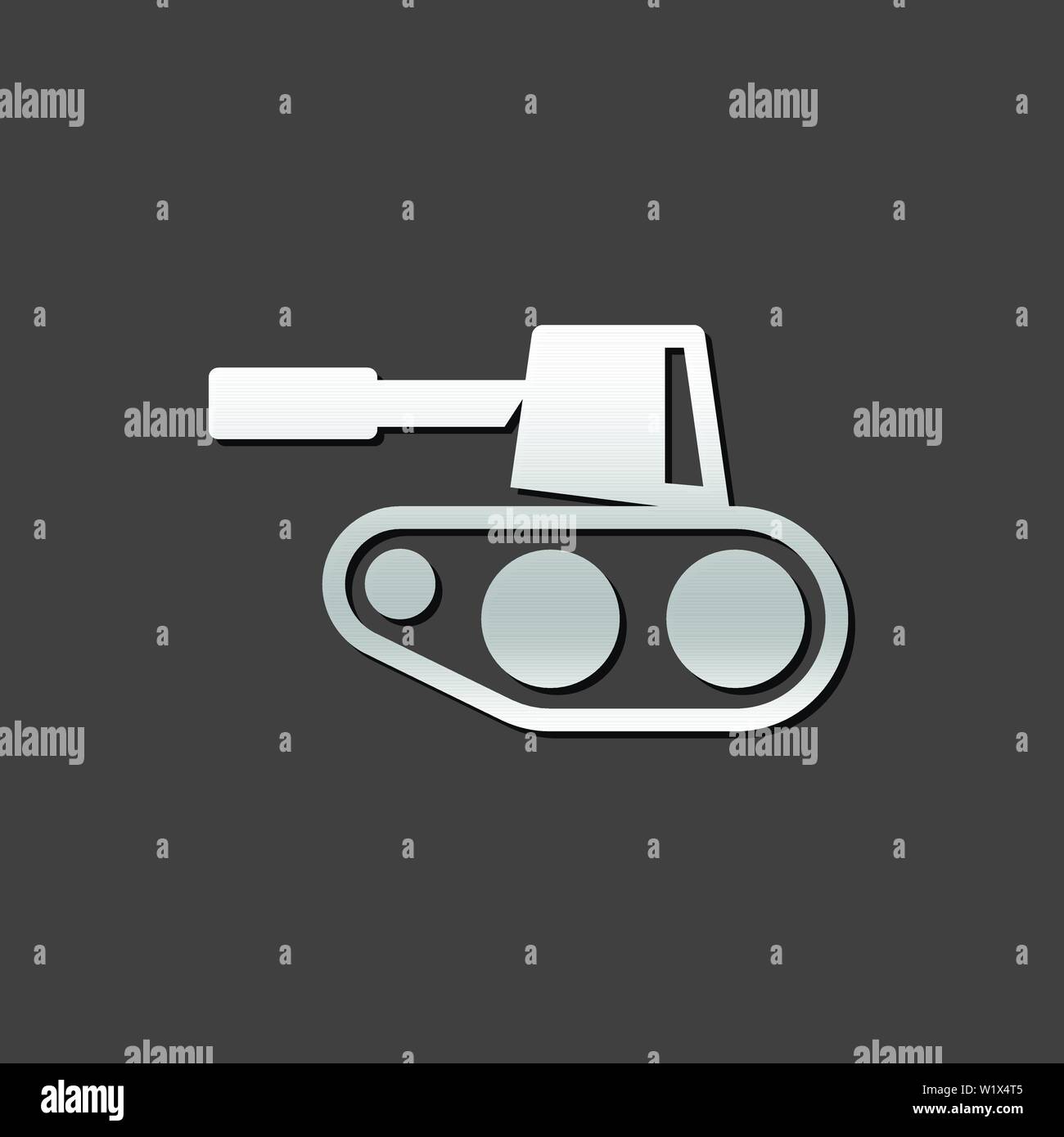 Tank icon in metallic grey color style.Military weapon war Stock Vector ...