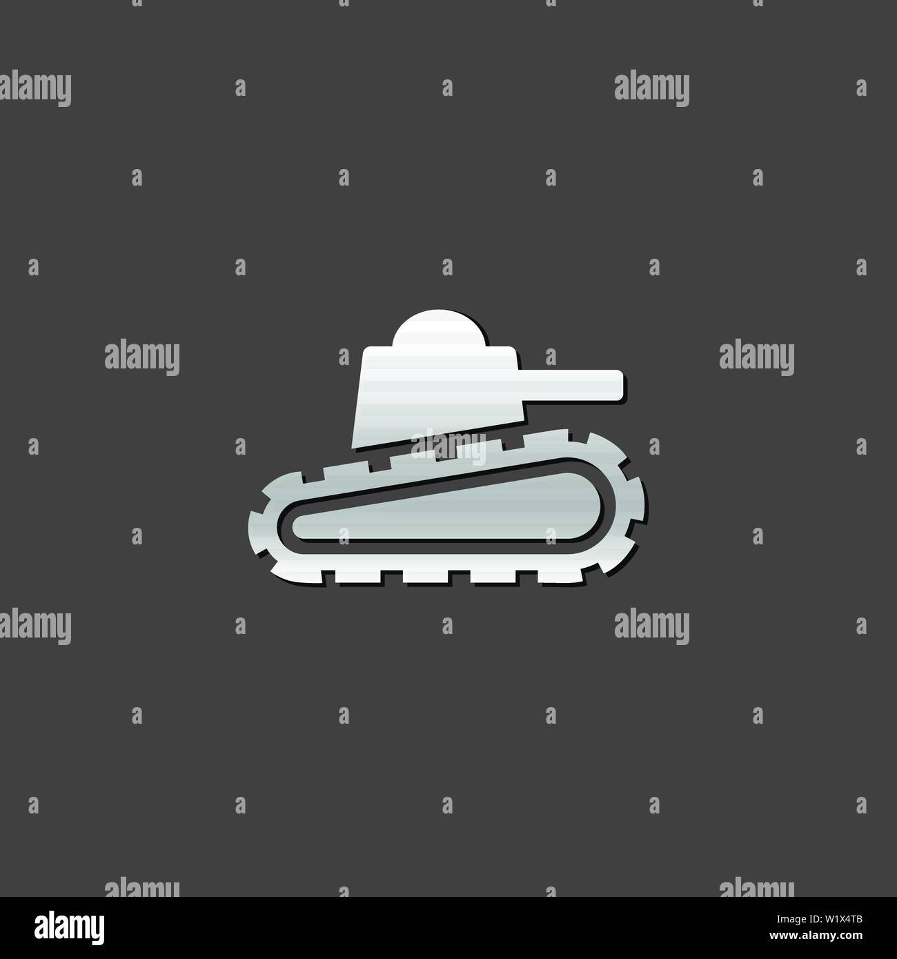 Tank icon in metallic grey color style.Military weapon war Stock Vector ...
