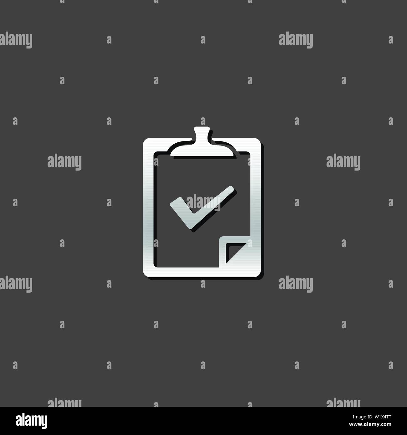 check mark icon in metallic grey color style.Organizer reminder ...