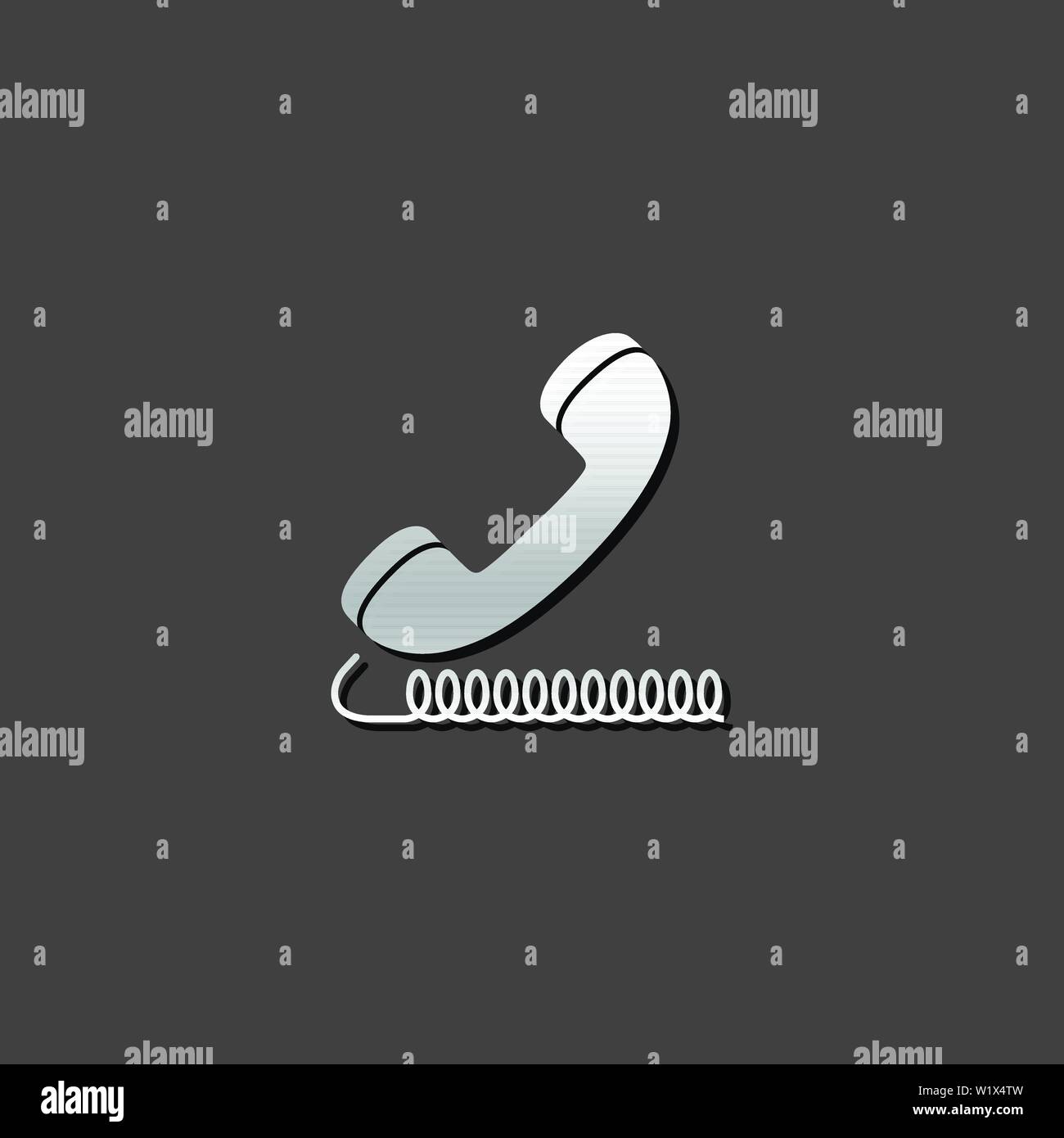 Wireless phone icon in metallic grey color style. Communication ...