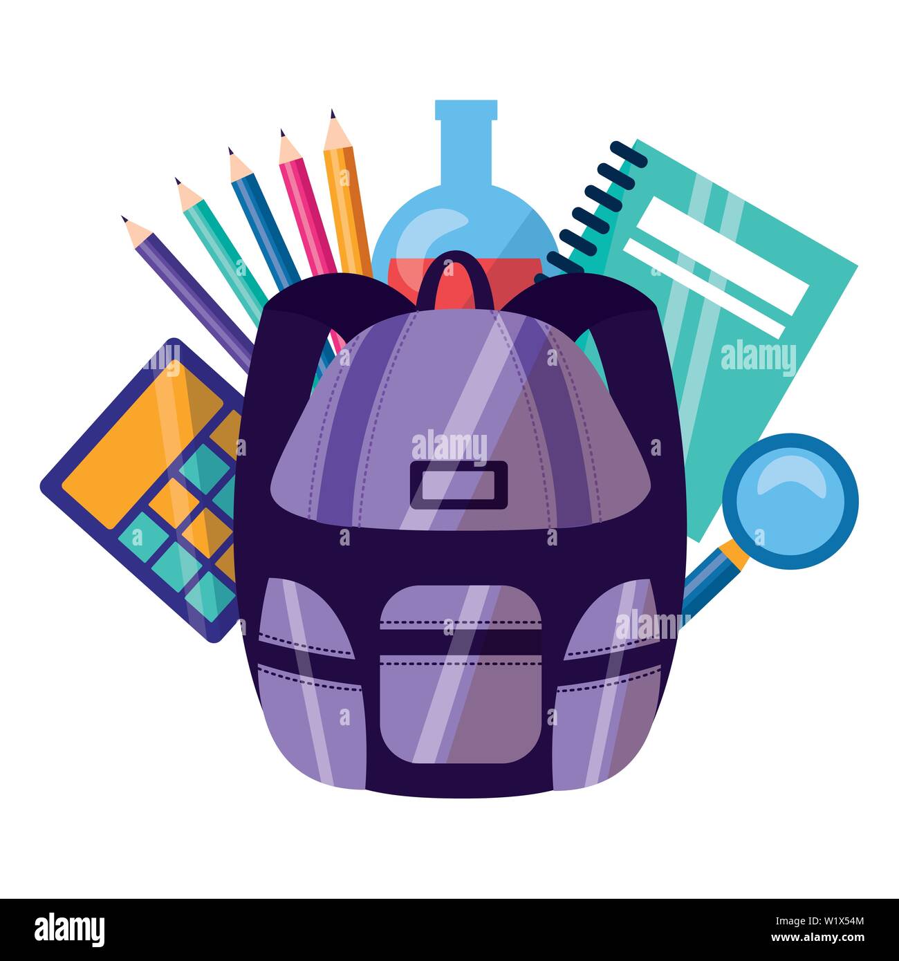 back to school flat design Stock Vector Image & Art - Alamy