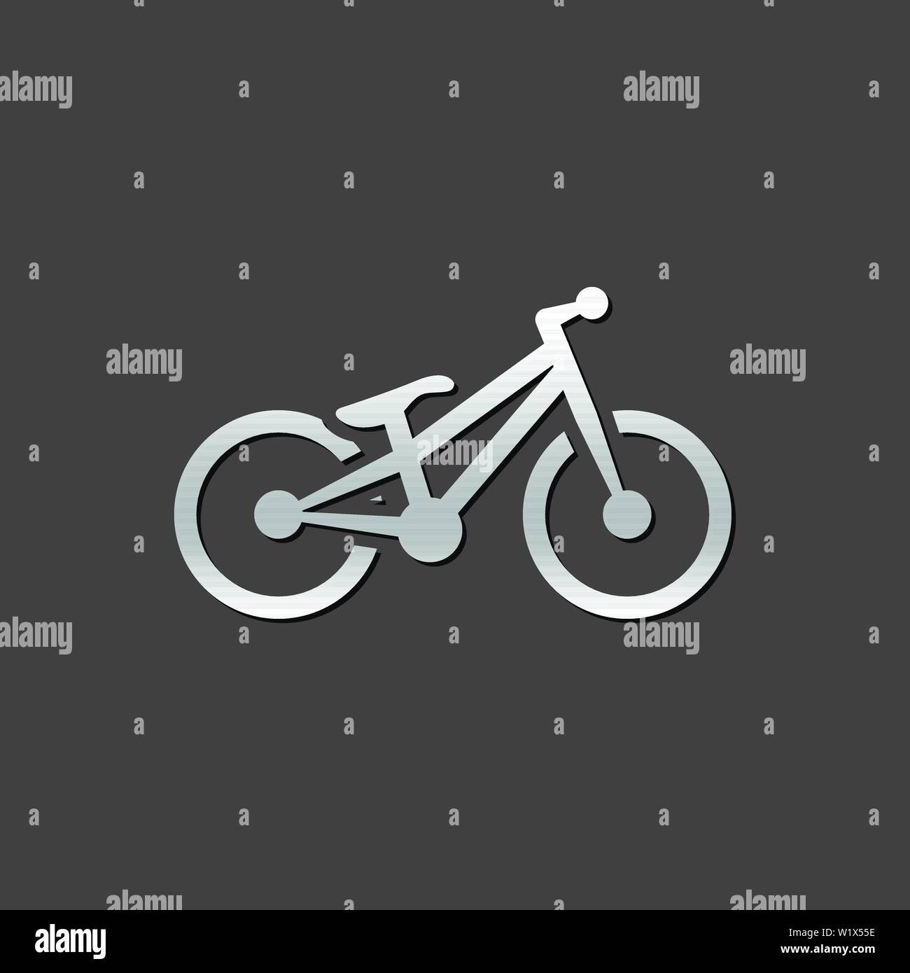 Trial bicycle icon in metallic grey color style.sport athlete bike ...