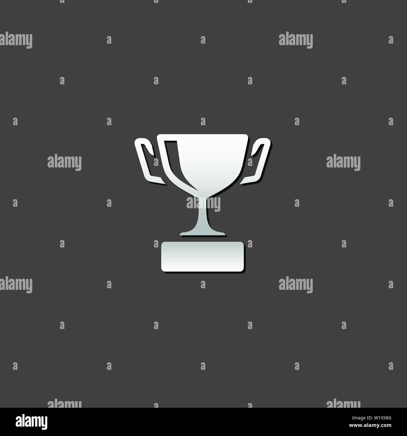 Baseball trophy icon in metallic grey color style.Sport champion winner ...