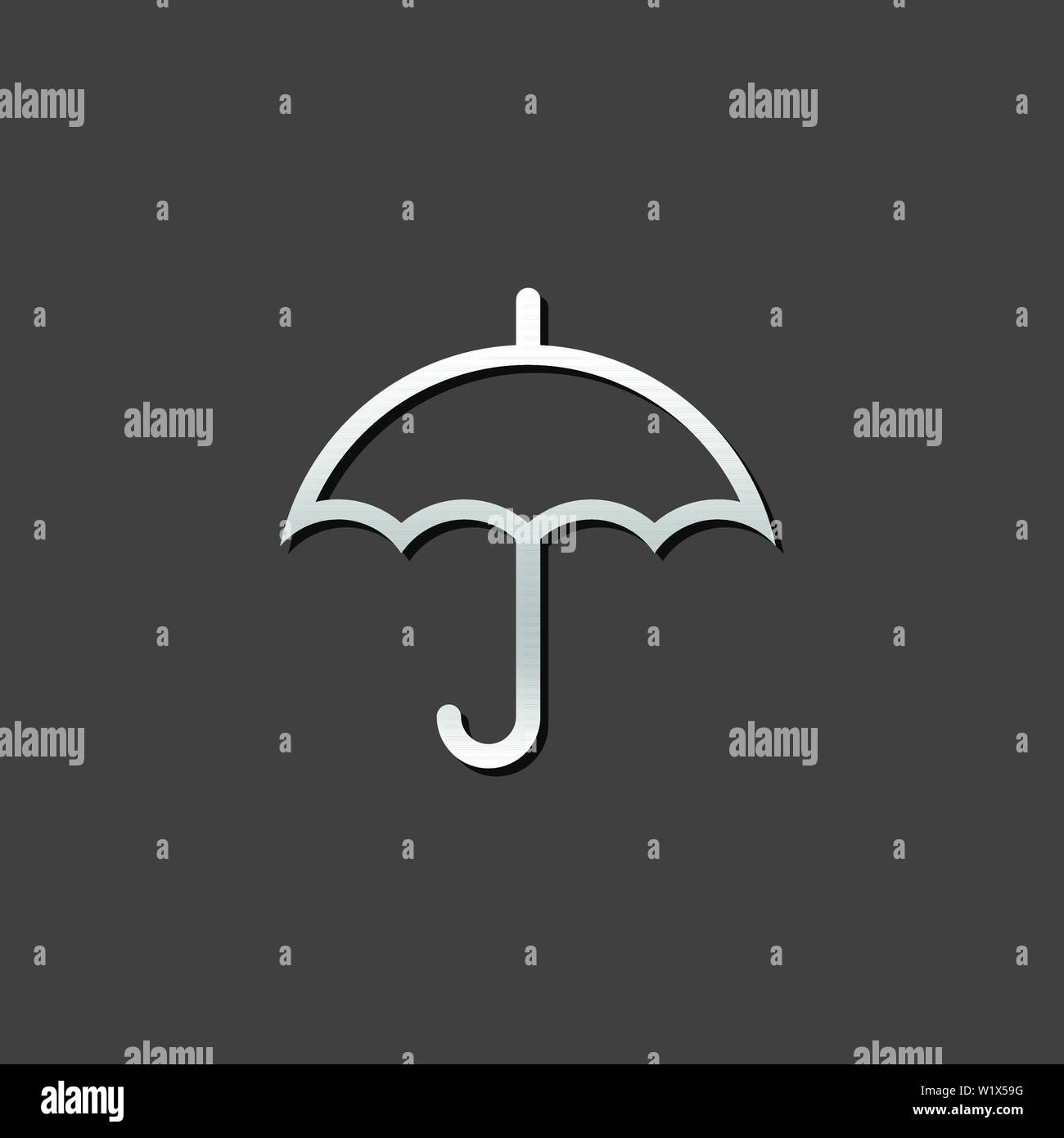 Umbrella icon in metallic grey color style.Valentine love present Stock ...
