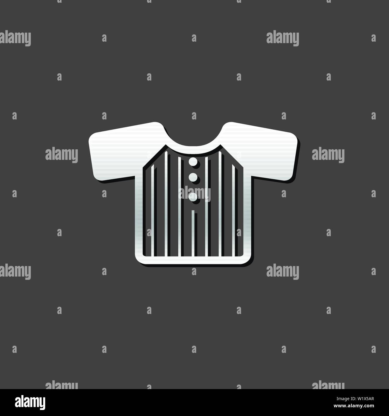 Baseball jersey icon in metallic grey color style.Sport uniform team ...