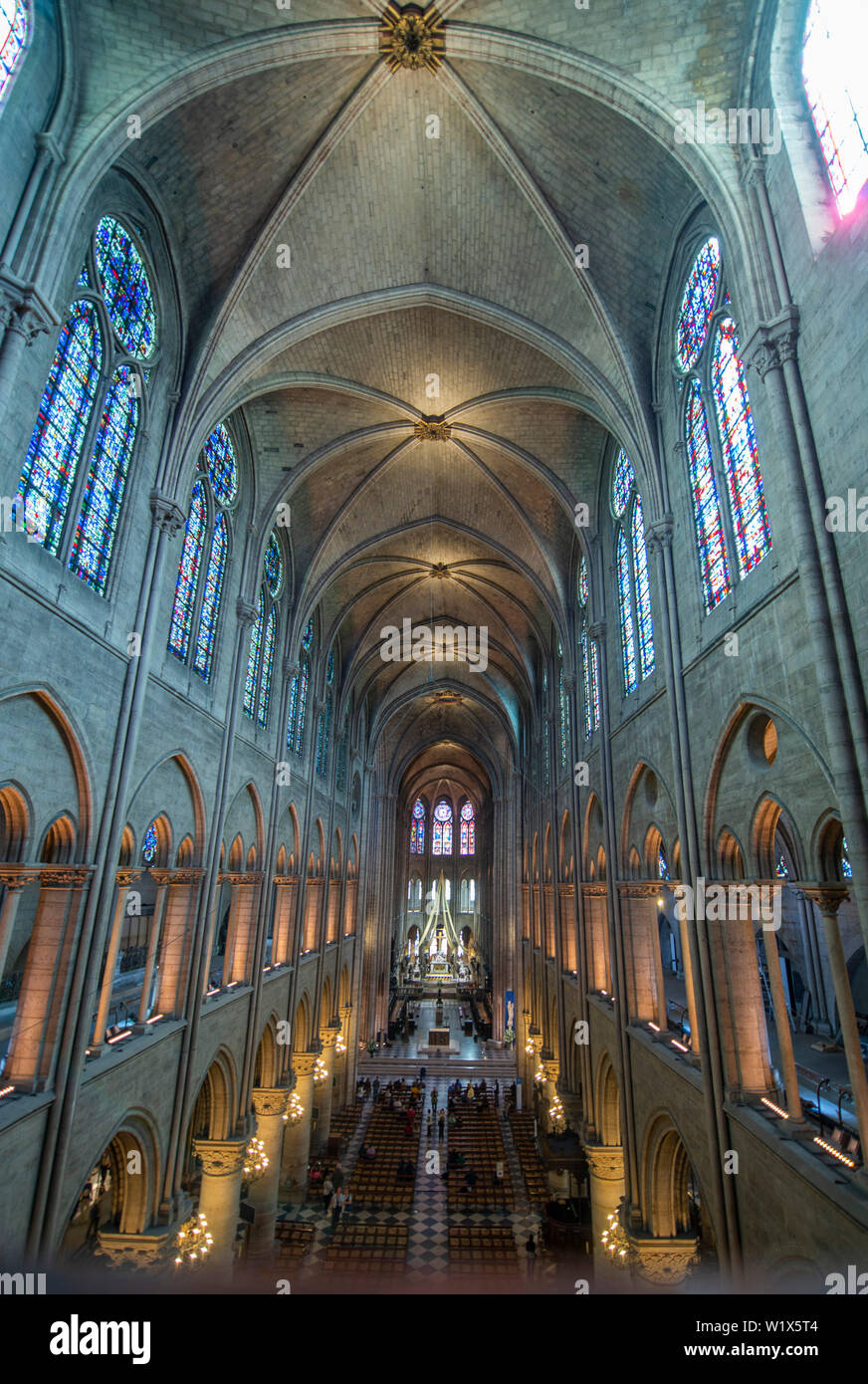 Nave of notre dame de paris cathedral hi-res stock photography and ...