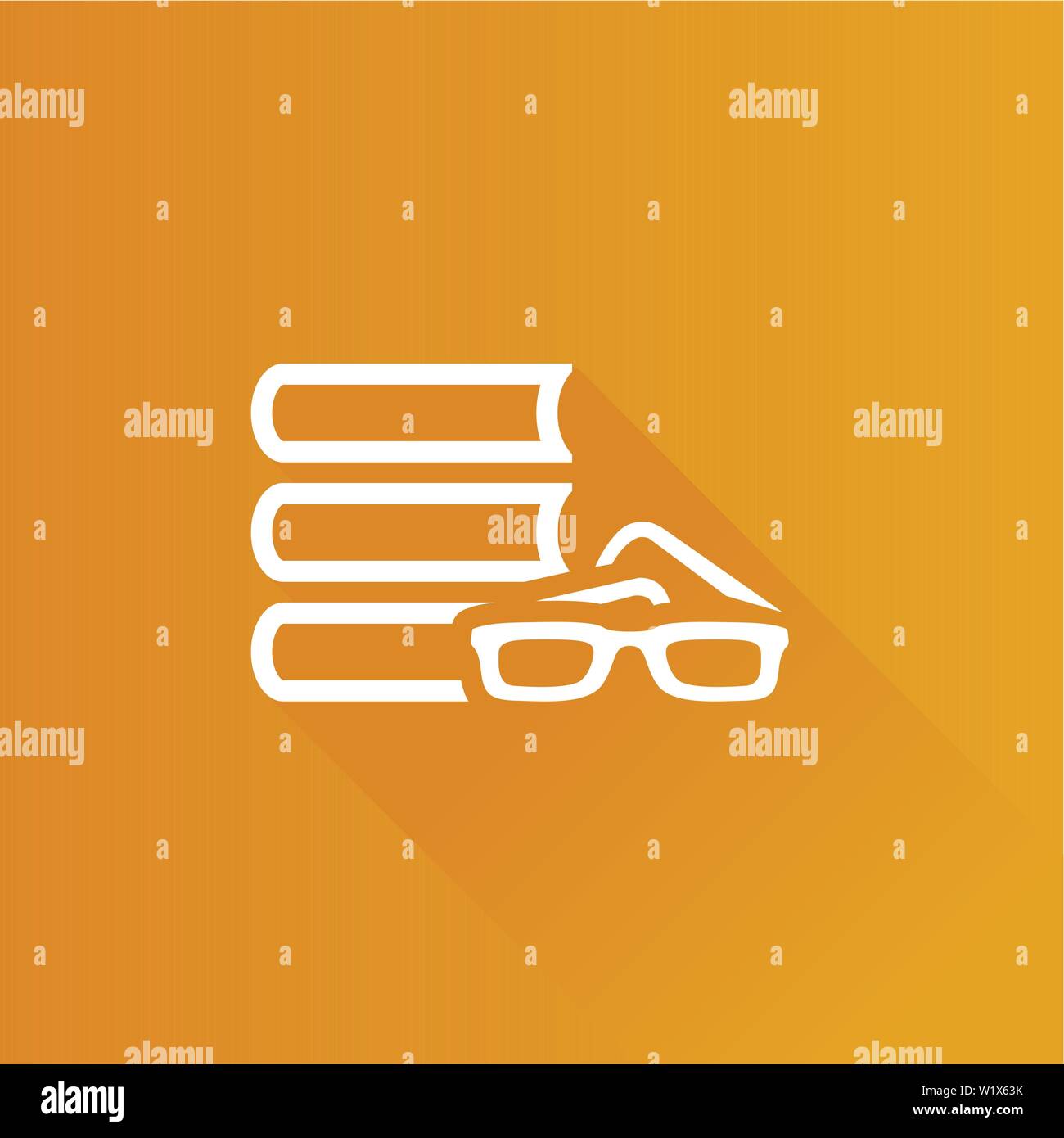 Books and glasses icon in Metro user interface color style. Education ...