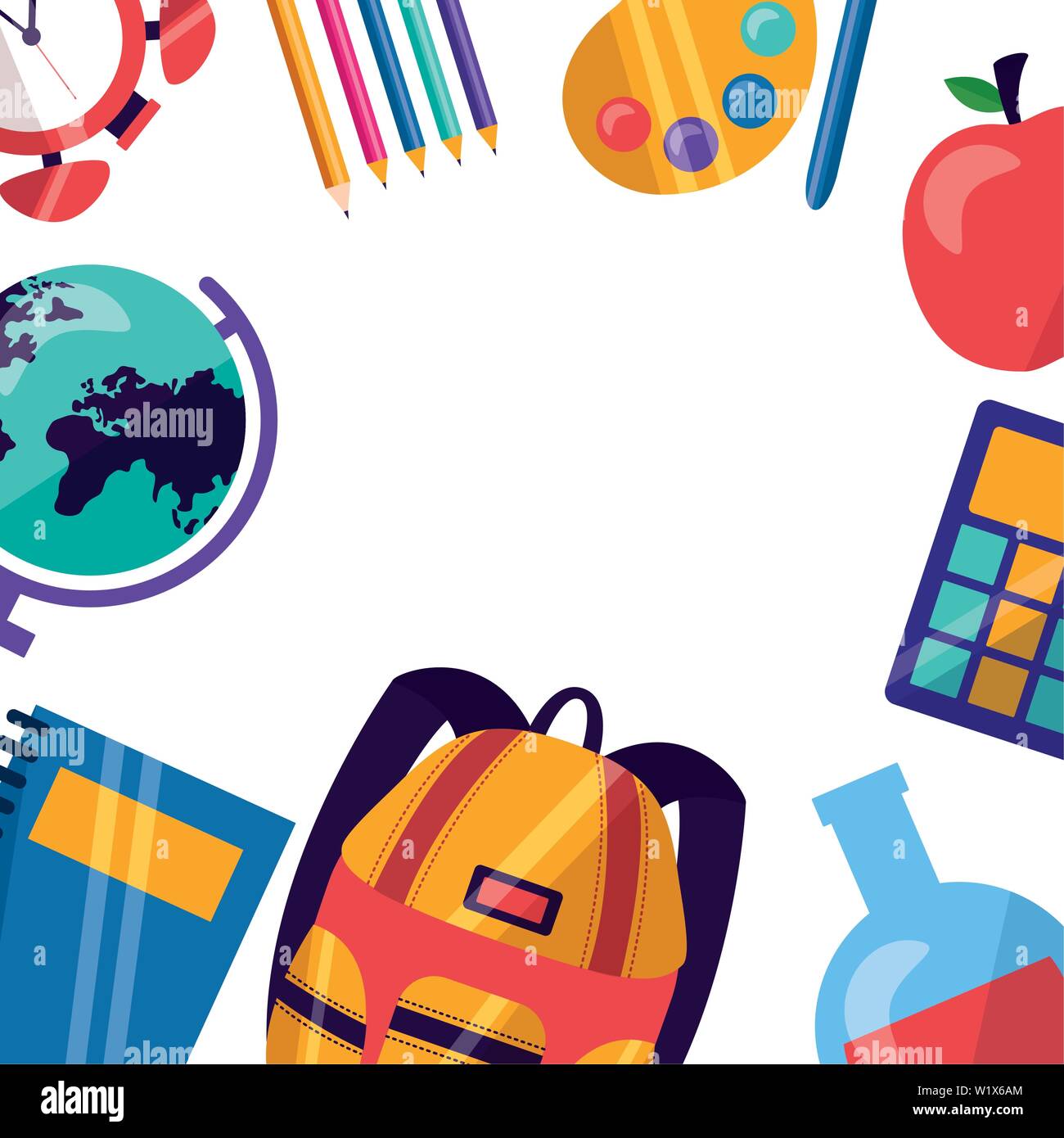 back to school flat design Stock Vector Image & Art - Alamy