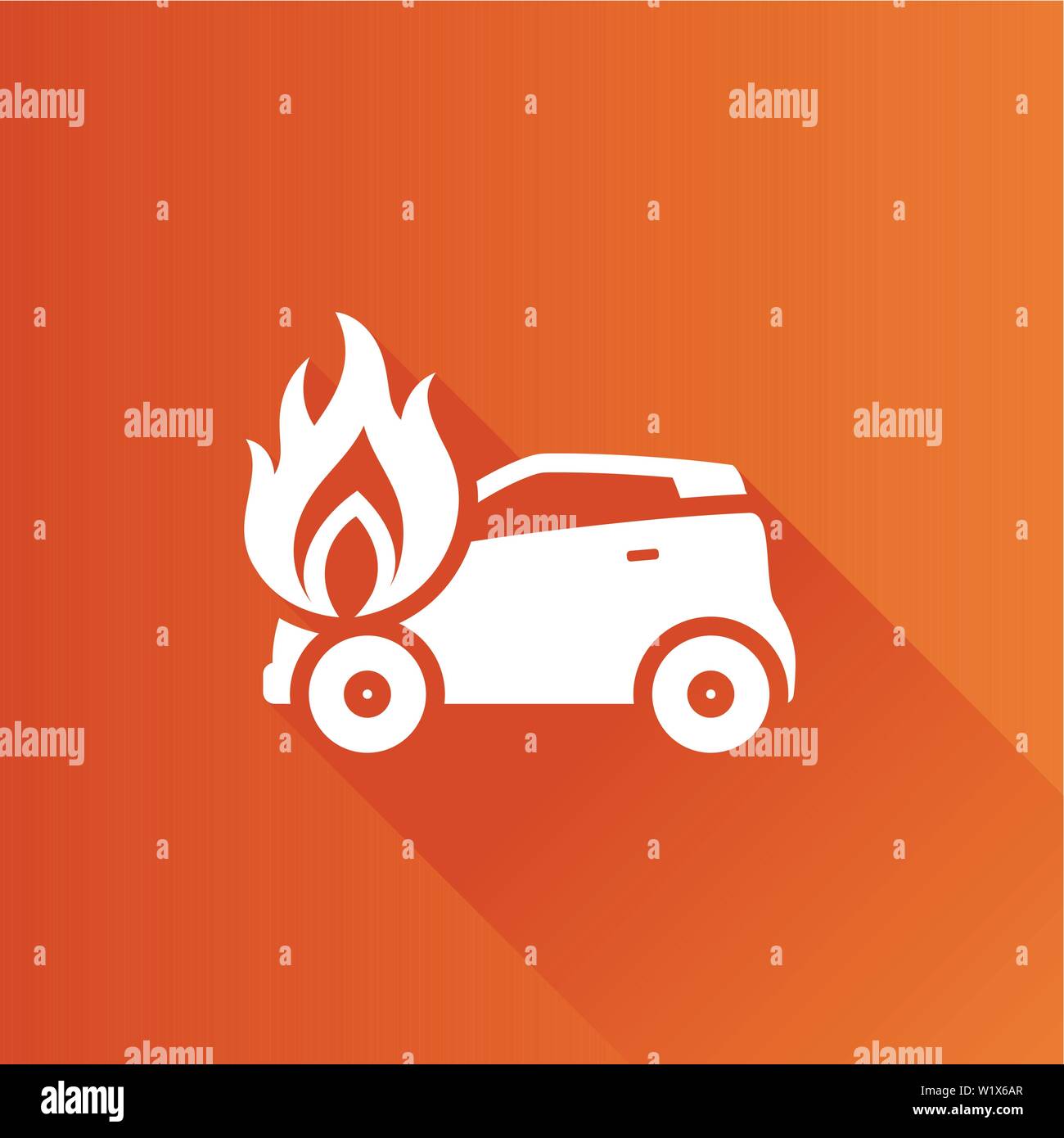 Car on fire icon in Metro user interface color style. Automotive ...