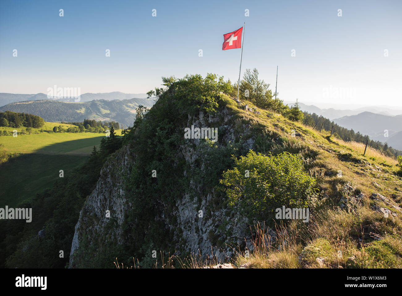 View from Vogelberg in Switzerland, Canton of Solothurn, Jura mountains ...