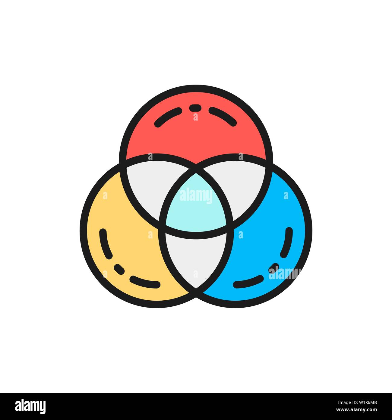 Vector RGB color, swatch palette flat color line icon Stock Vector Image & Art - Alamy