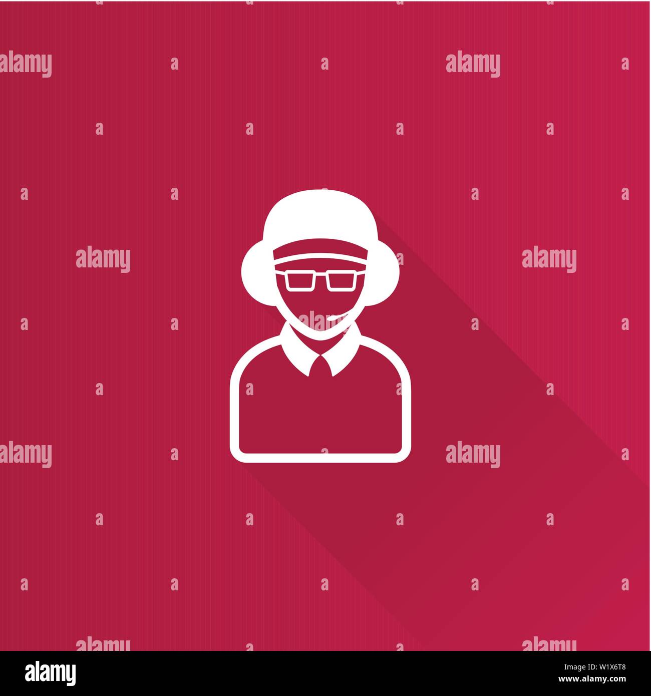 Man headphone icon in Metro user interface color style. Assistant sport ...