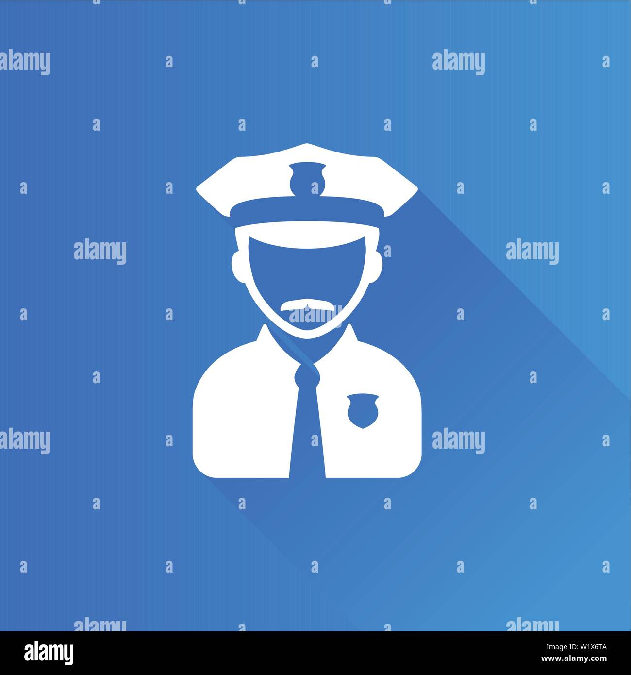 Police avatar icon in Metro user interface color style. People service ...