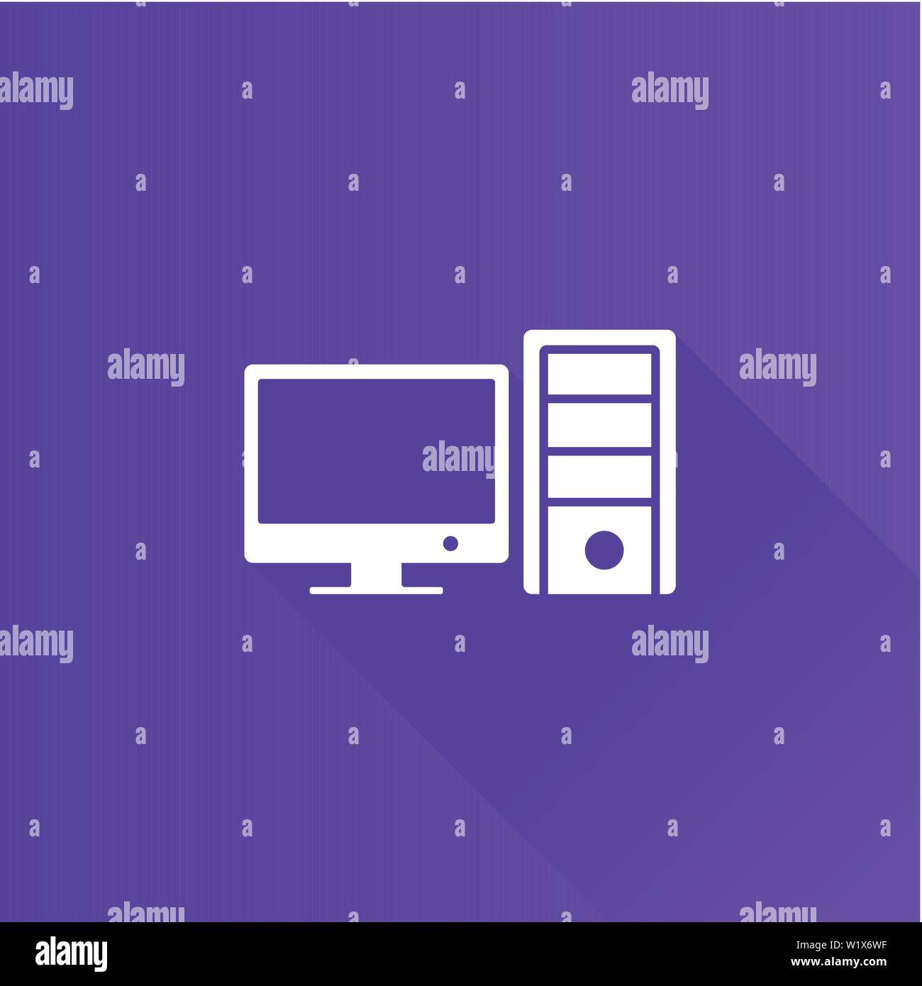 Desktop computer icon in Metro user interface color style. Electronic ...