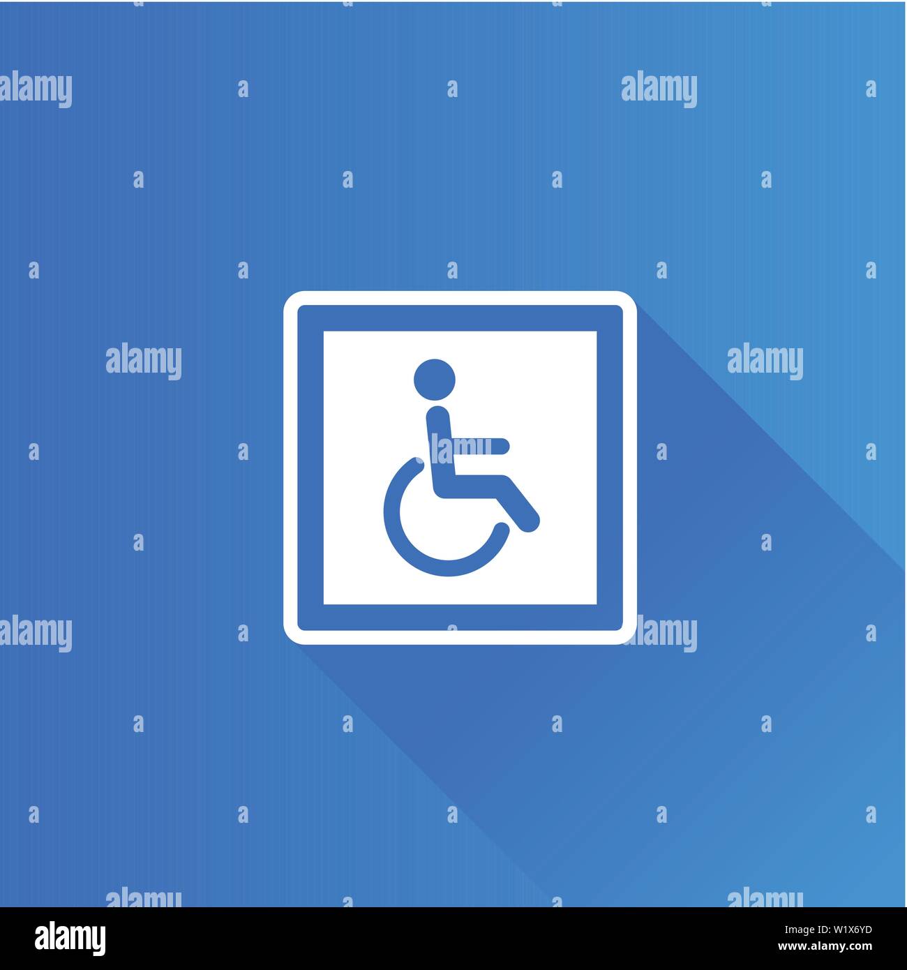 Disabled access icon in Metro user interface color style. Road building ...