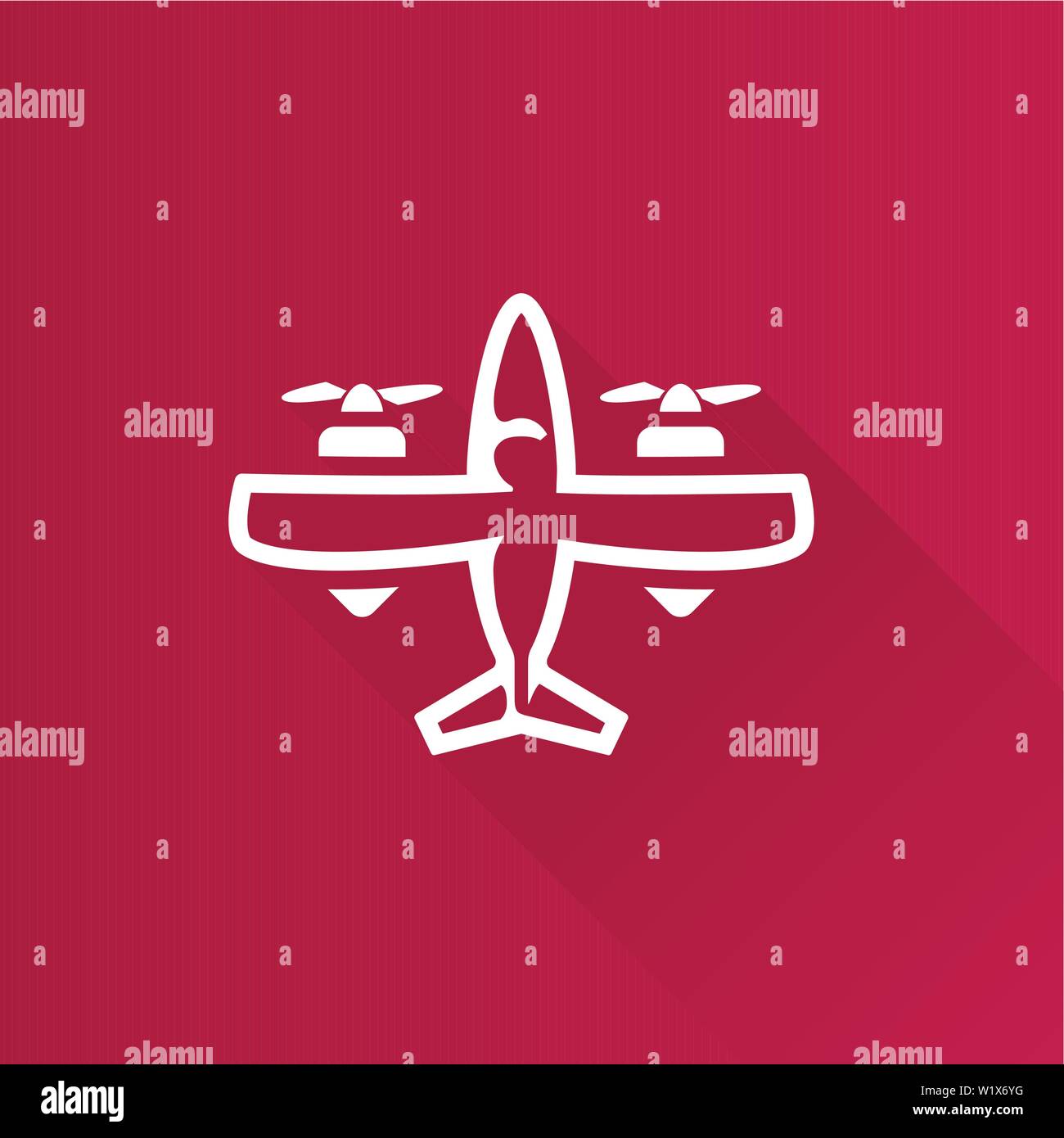 Vintage airplane icon in Metro user interface color style. Double ...