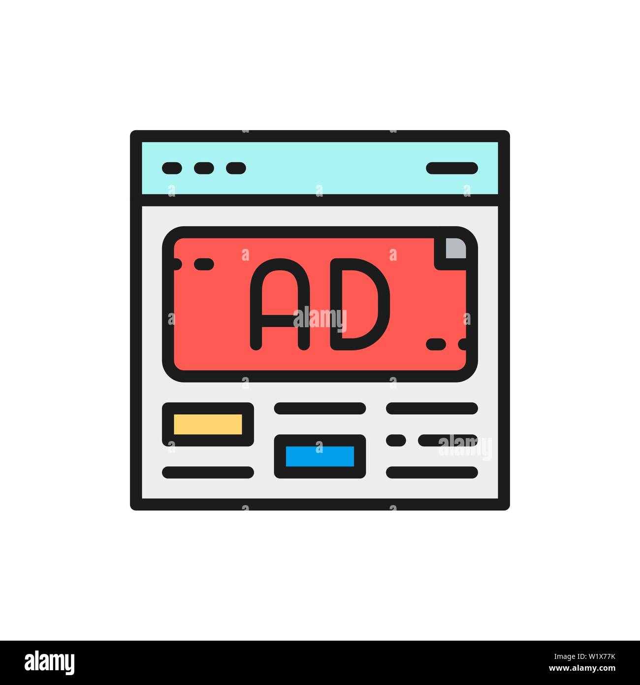 Social media ads color Cut Out Stock Images & Pictures - Alamy