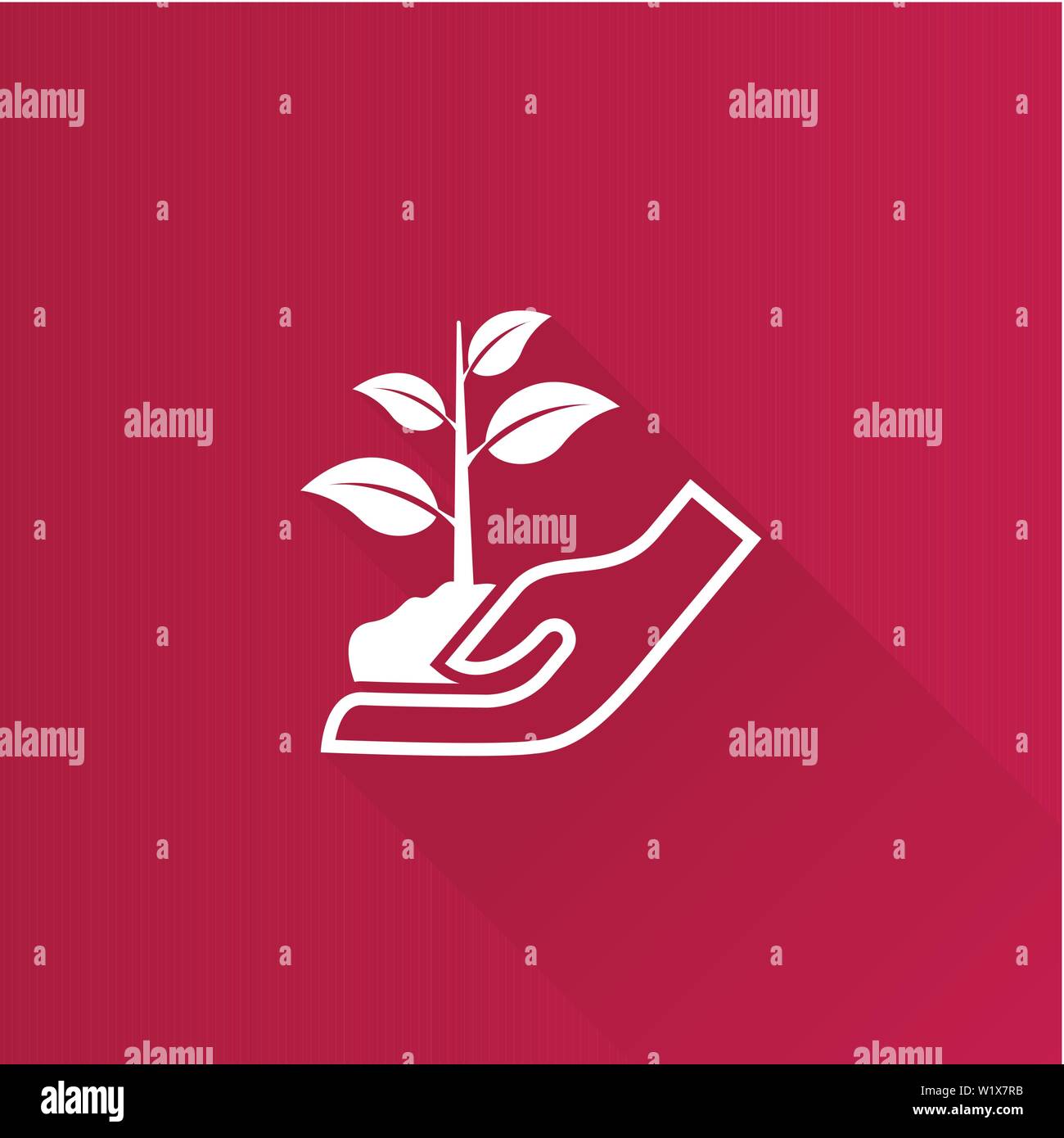 Hand holding tree icon in Metro user interface color style. Ecosystem ...