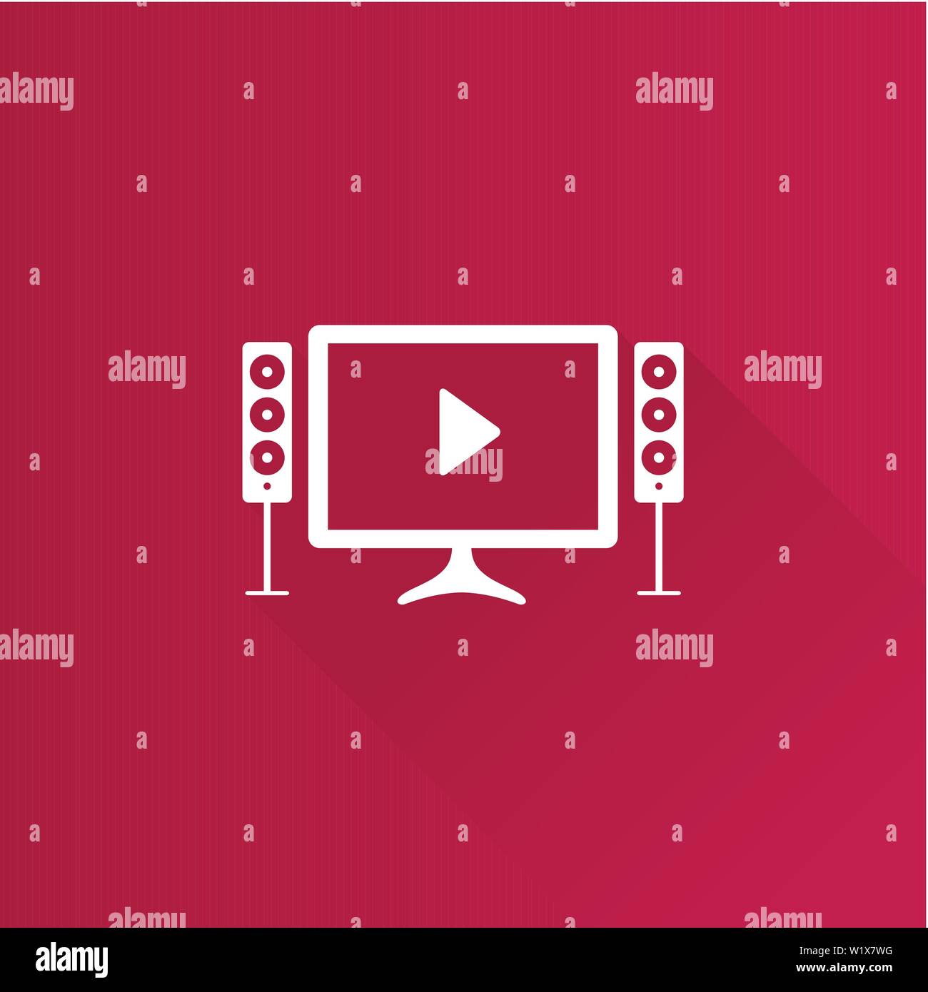 Home theater icon in Metro user interface color style. Entertainment ...