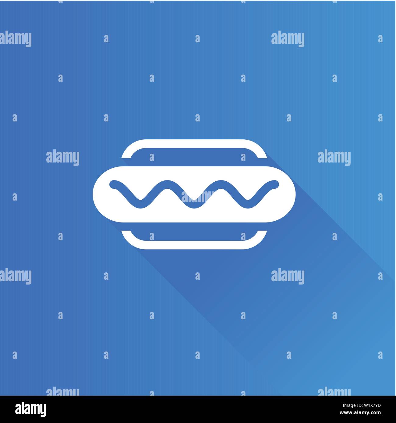 Hot dog icon in Metro user interface color style. Fast food junk ...