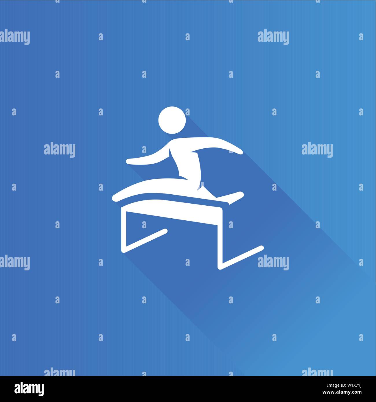 Hurdle run icon in Metro user interface color style. Sport competition ...