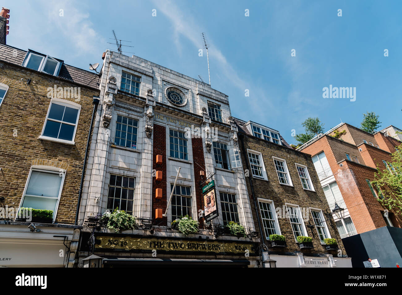 London, UK - May 15, 2019: The Two Brewers pub in Seven Dials area ...