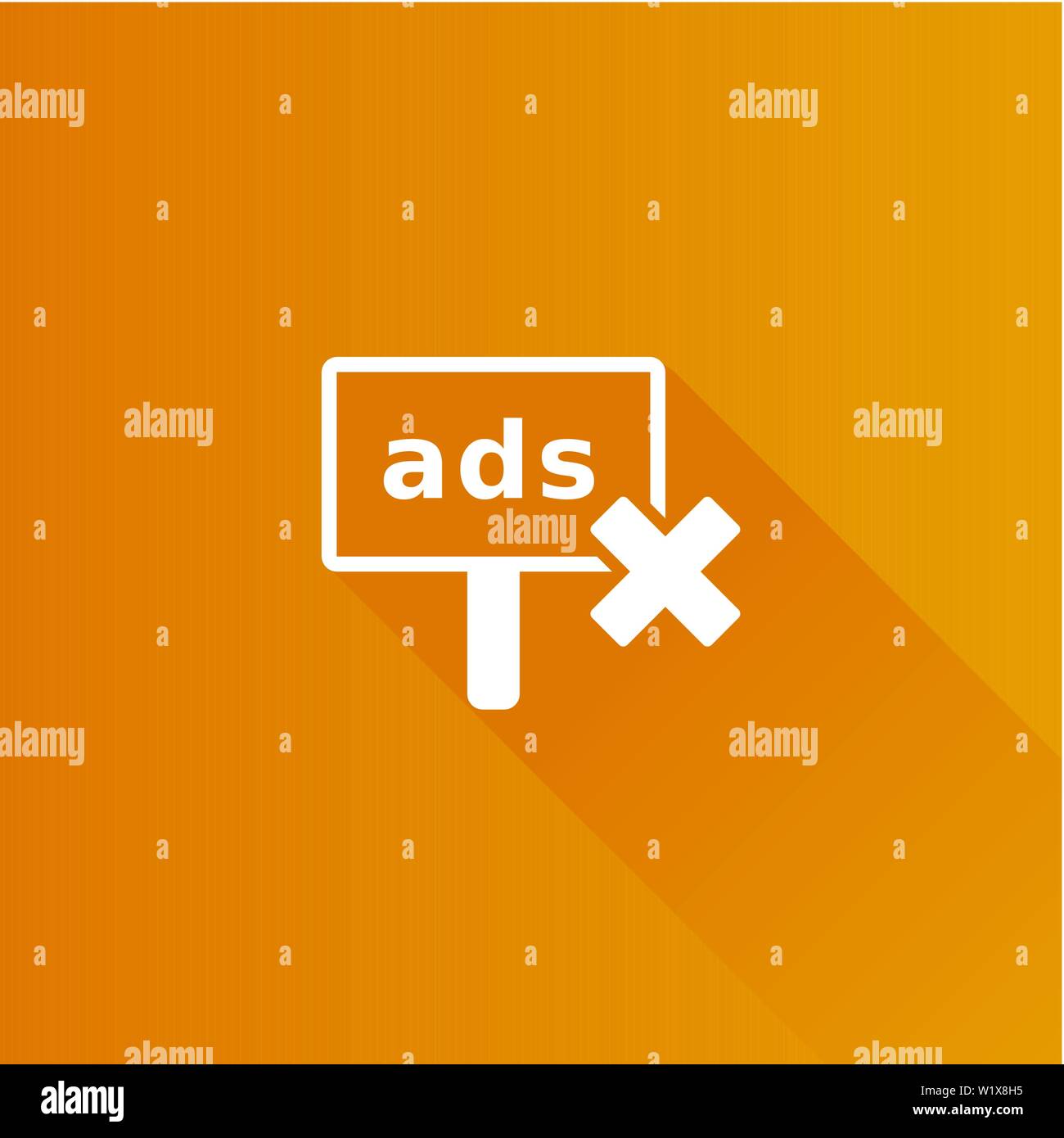 Ad post with cross sign icon in Metro user interface color style Stock ...