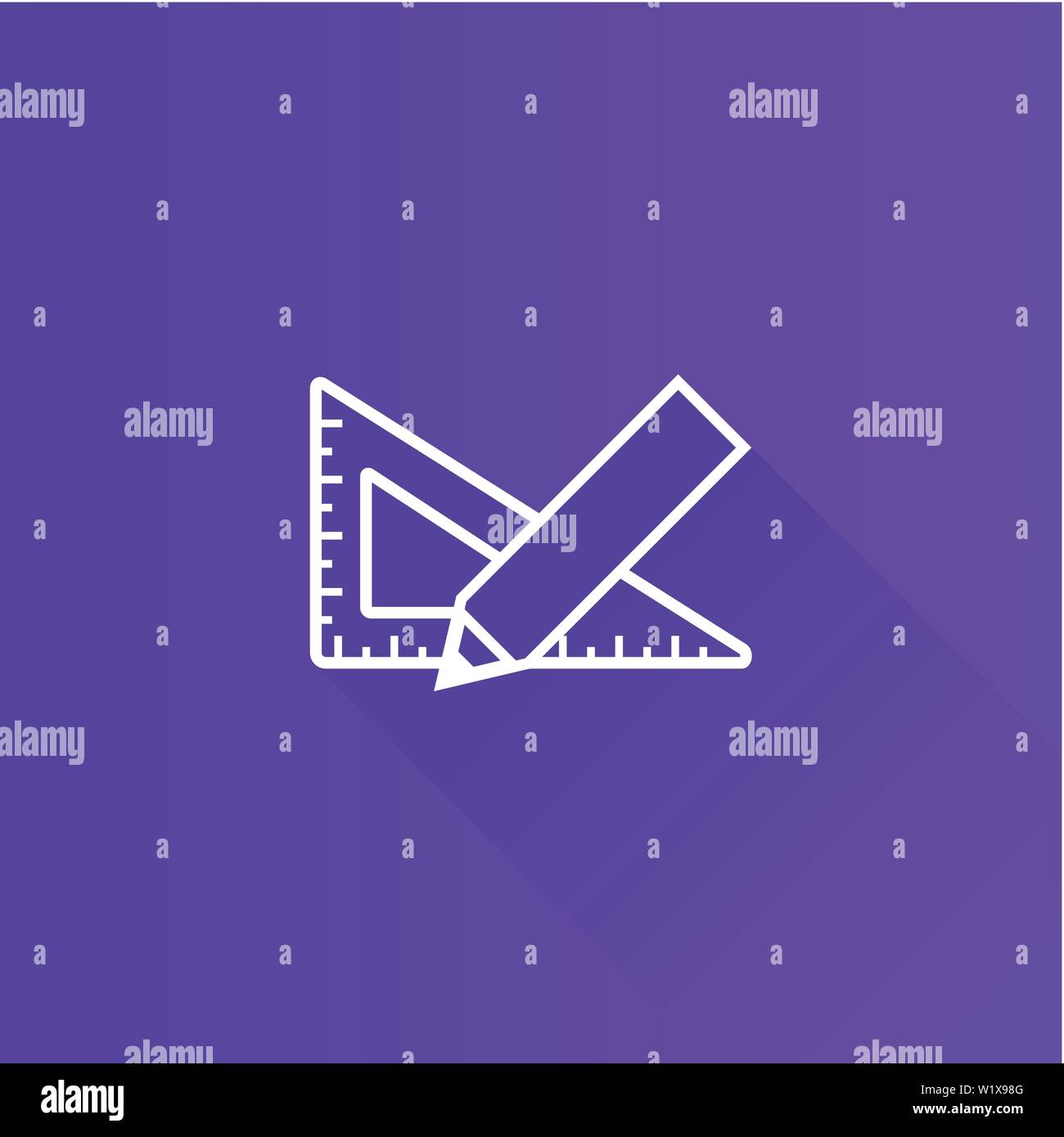 Pencil and ruler icon in Metro user interface color style. Education ...