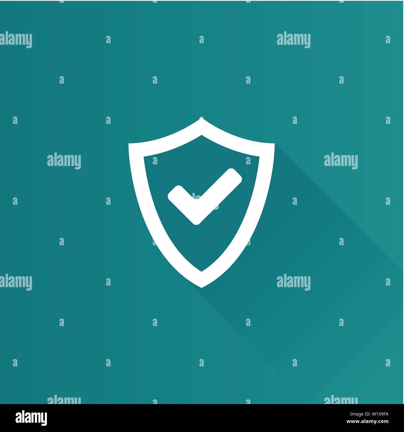 Shield icon with check mark in Metro user interface color style ...