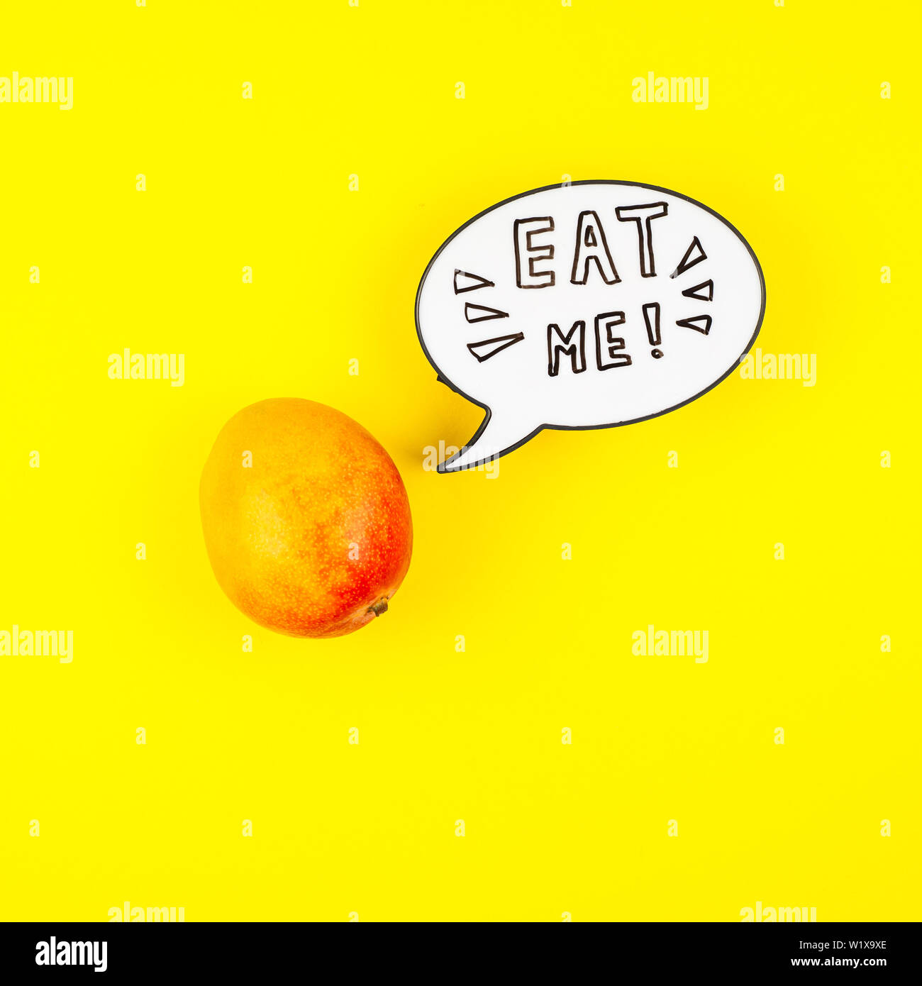 Mango fruit in creative conceptual top view flat lay composition with ...