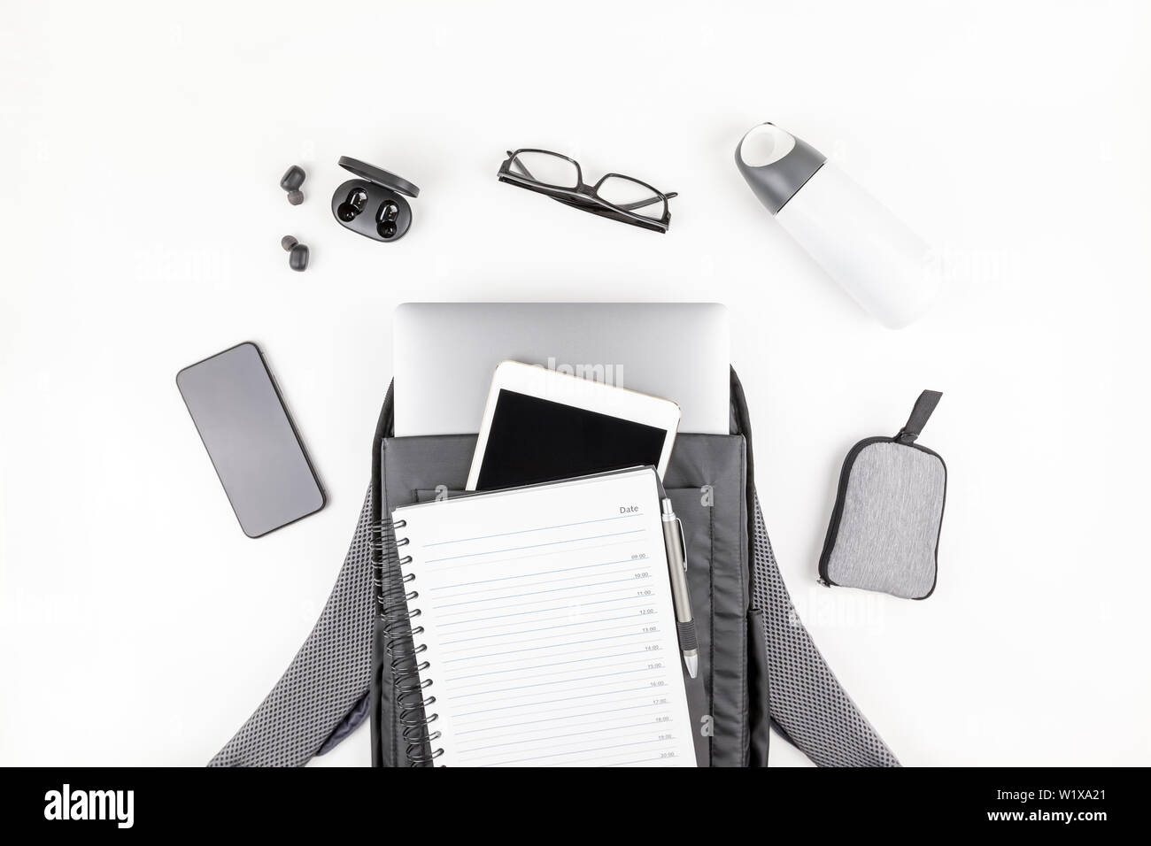 Flat lay water bottle Cut Out Stock Images & Pictures - Alamy