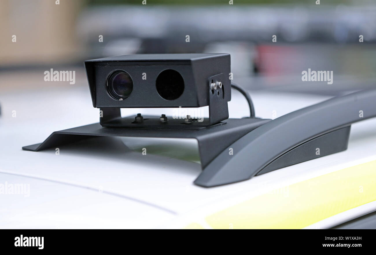 A Police Service of Northern Ireland (PSNI) patrol car equipped with Automatic Number Plate ...