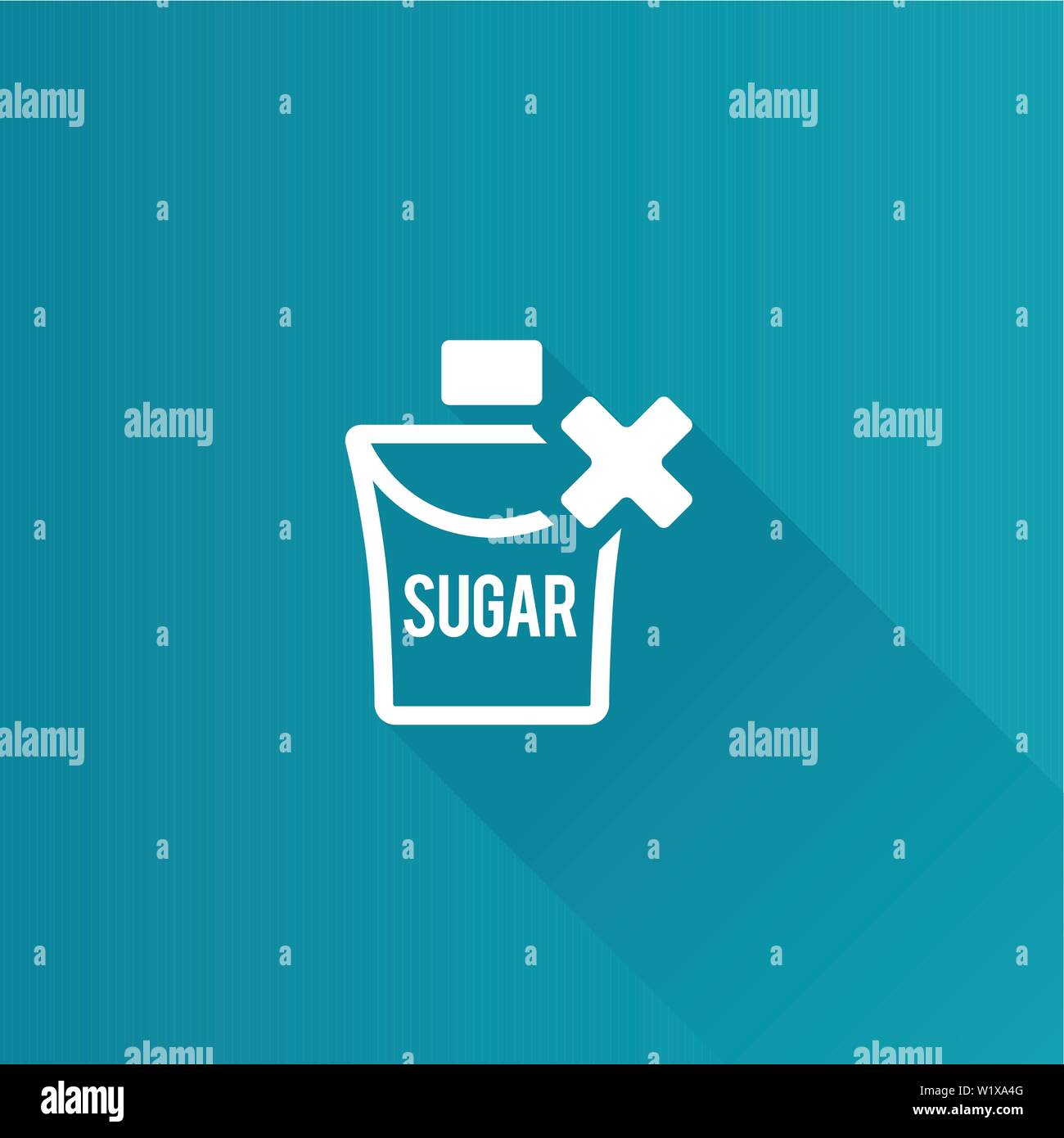 Sugar packaging icon with cross sign in Metro user interface color ...