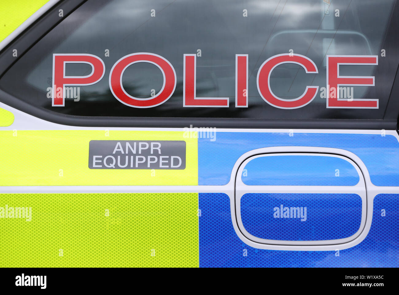 A Police Service of Northern Ireland (PSNI) patrol car equipped with Automatic Number Plate ...