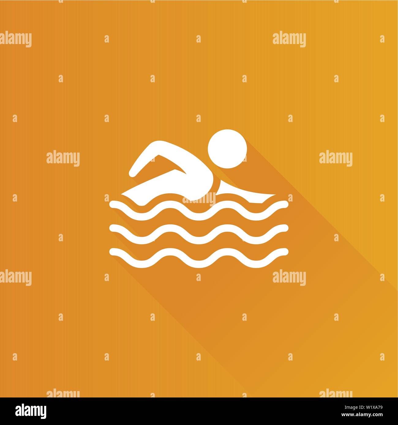 Man swimming icon in Metro user interface color style. Athlete ...
