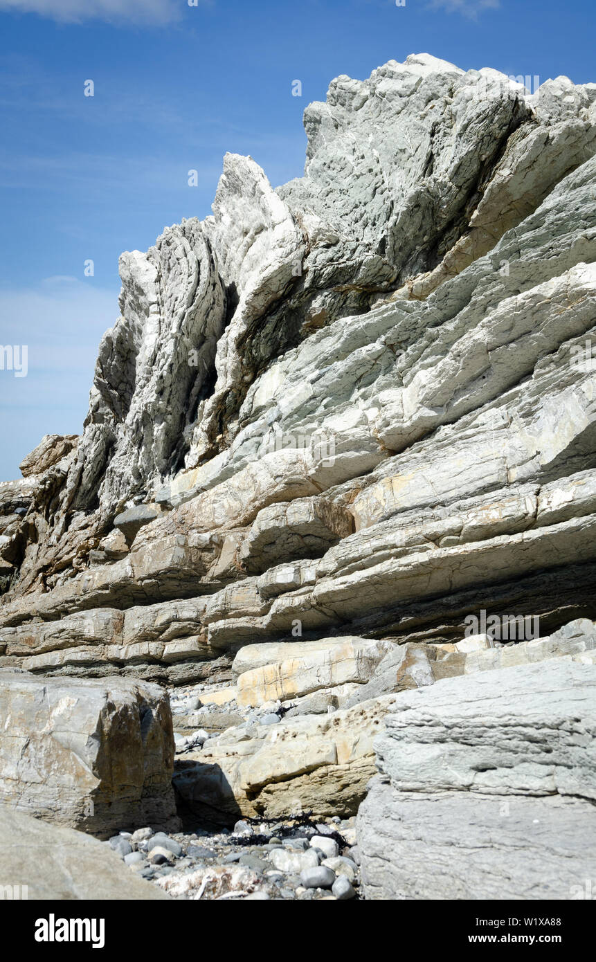 Rock formations, Tora, east coast, Wairarapa, North Island, New Zealand ...