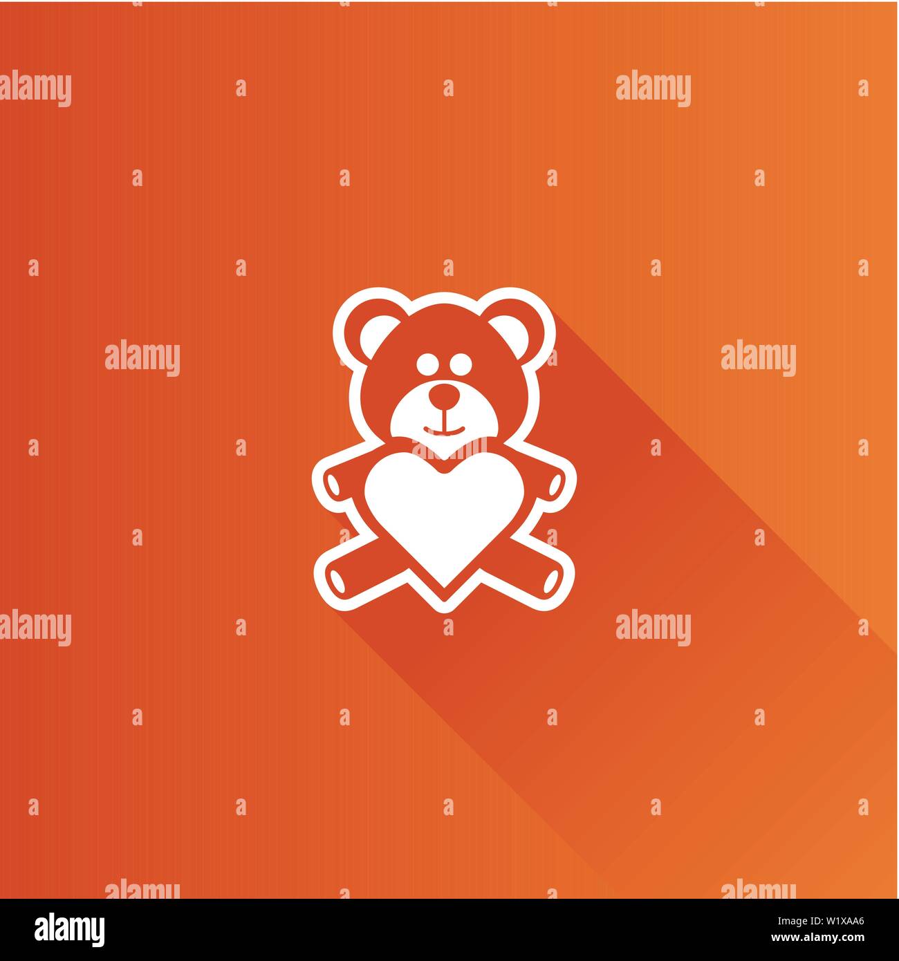 Teddy holding heart shape icon in Metro user interface color style ...