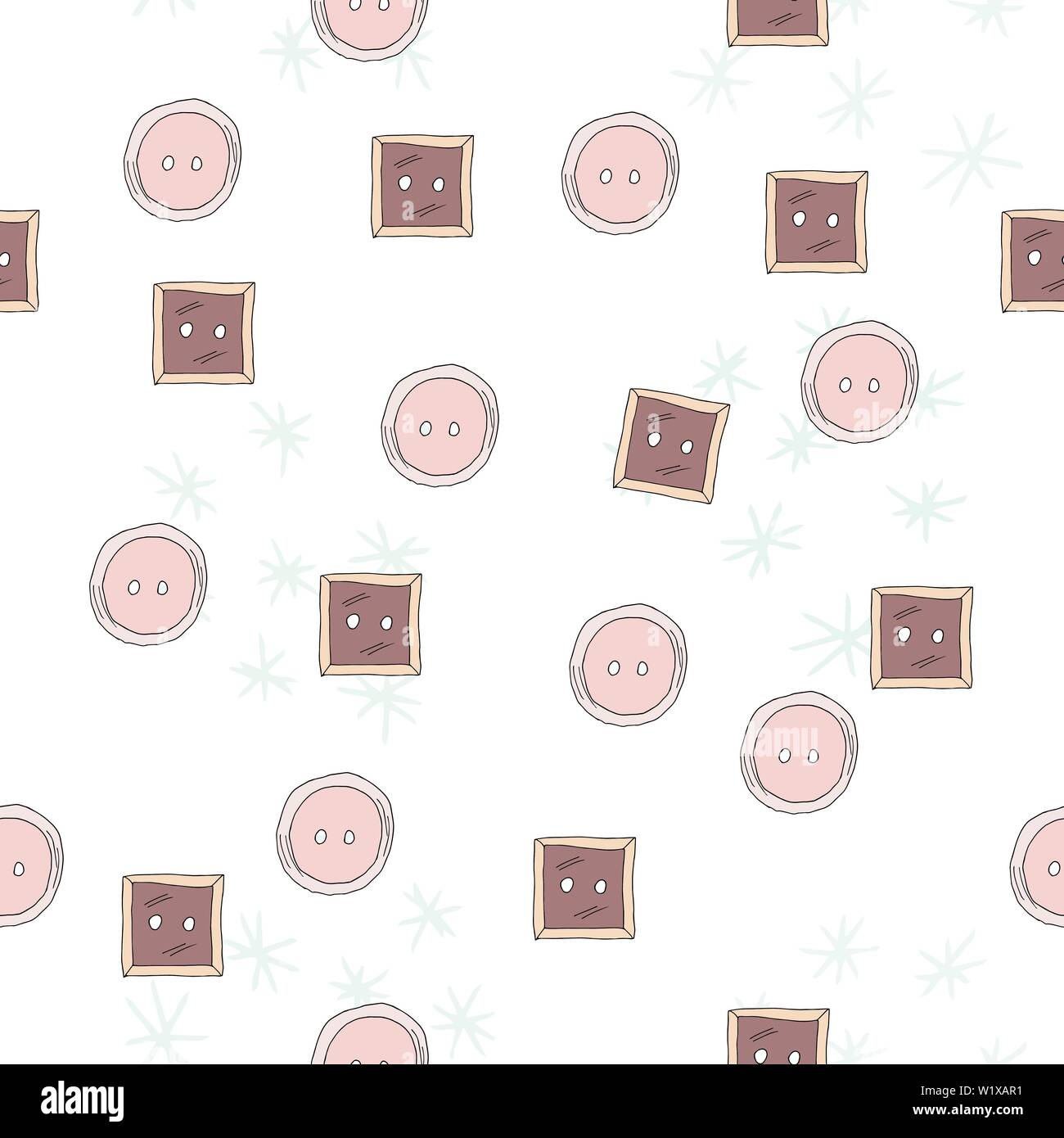 Buttons sewing pattern seamless hi-res stock photography and images - Alamy