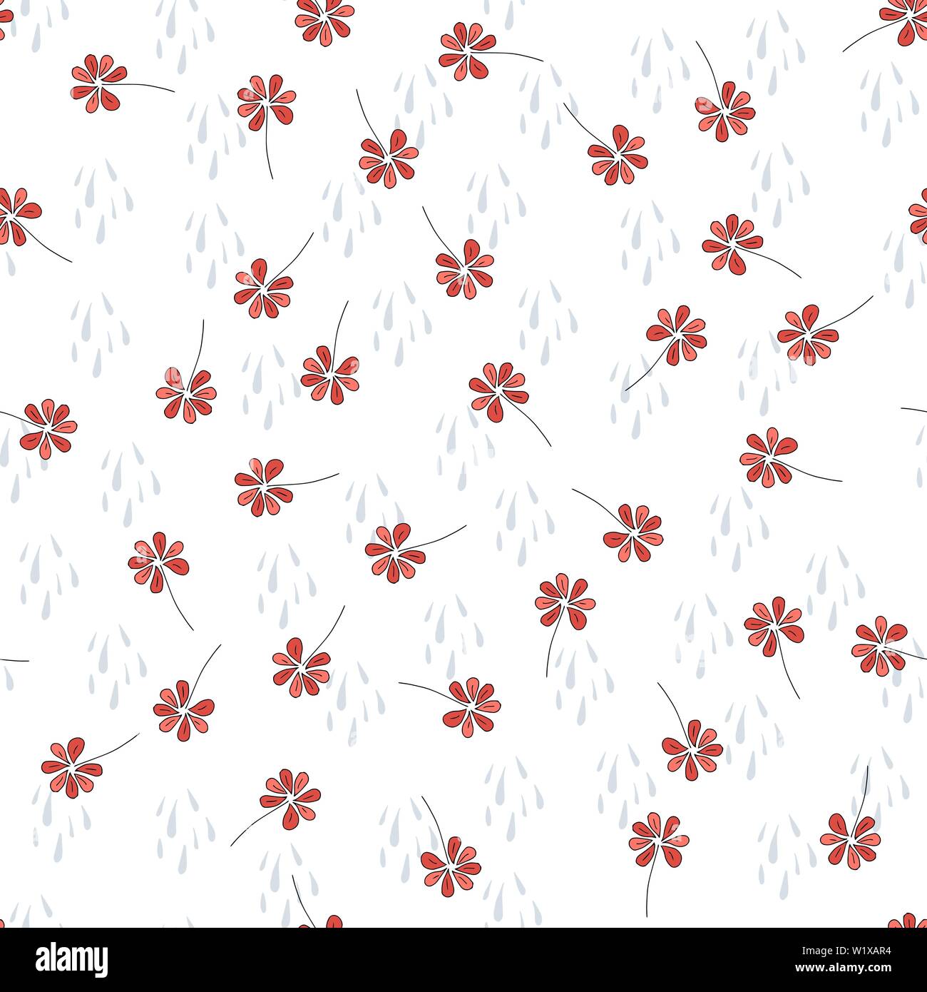 Seamless pattern background of simple elements. Doodle hand drawn ...