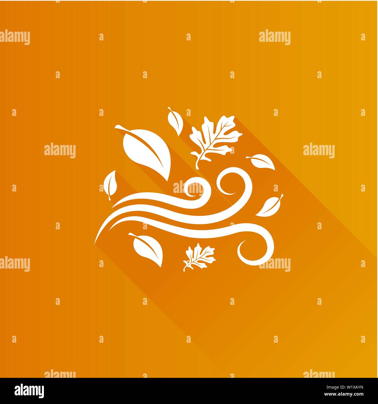 Autumn leaves icon in Metro user interface color style. Falls wind blow ...