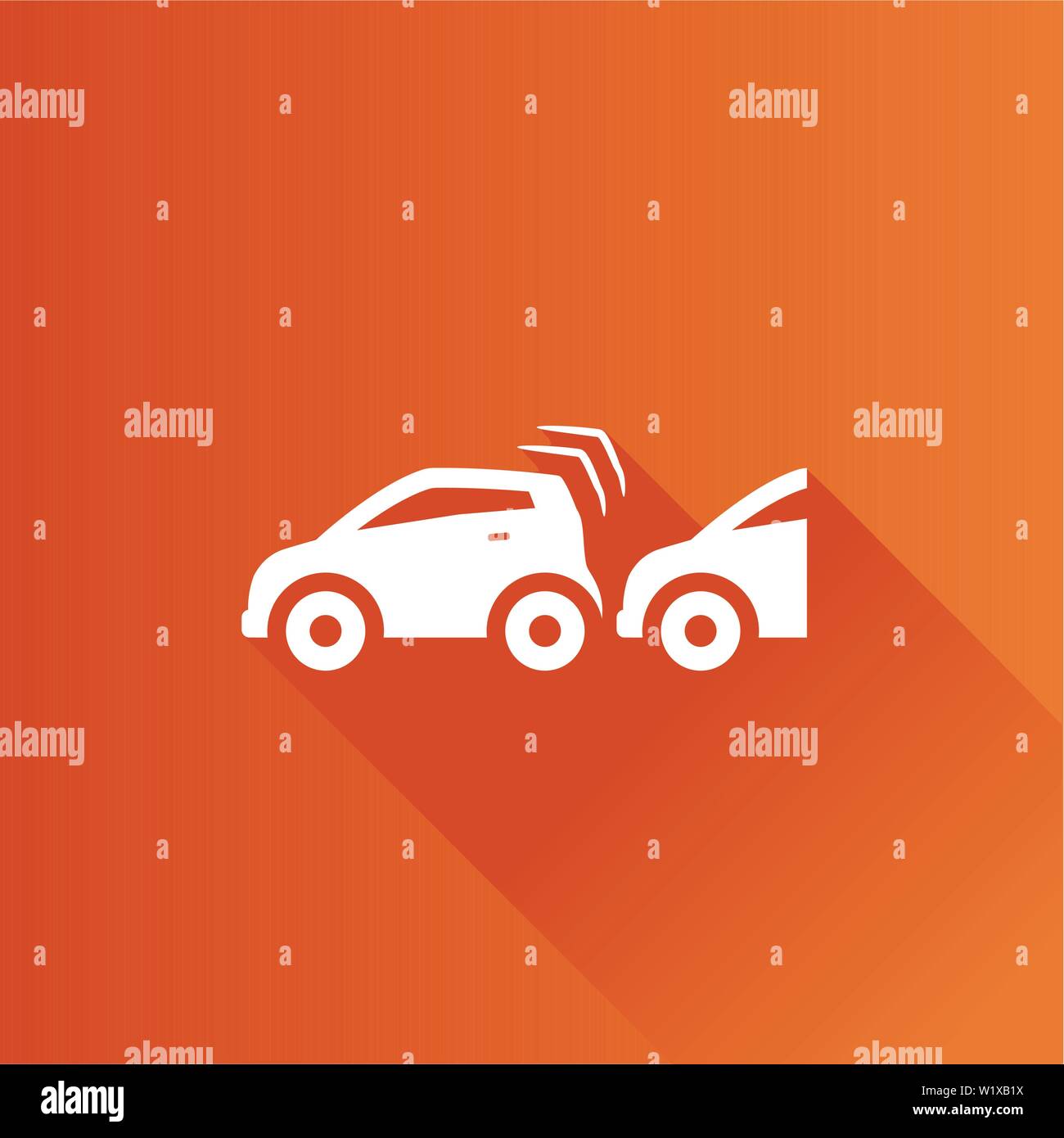 Car crash icon in Metro user interface color style. Automotive accident ...