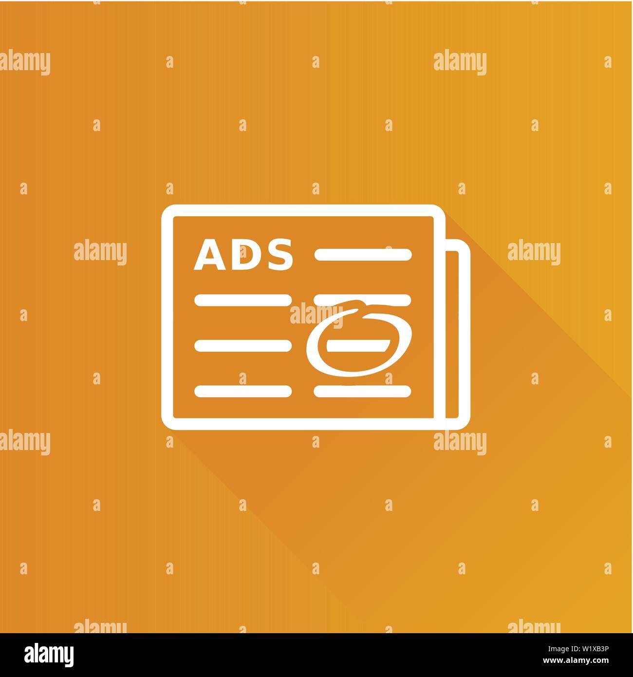 Newspaper ads icon in Metro user interface color style. Traditional ...